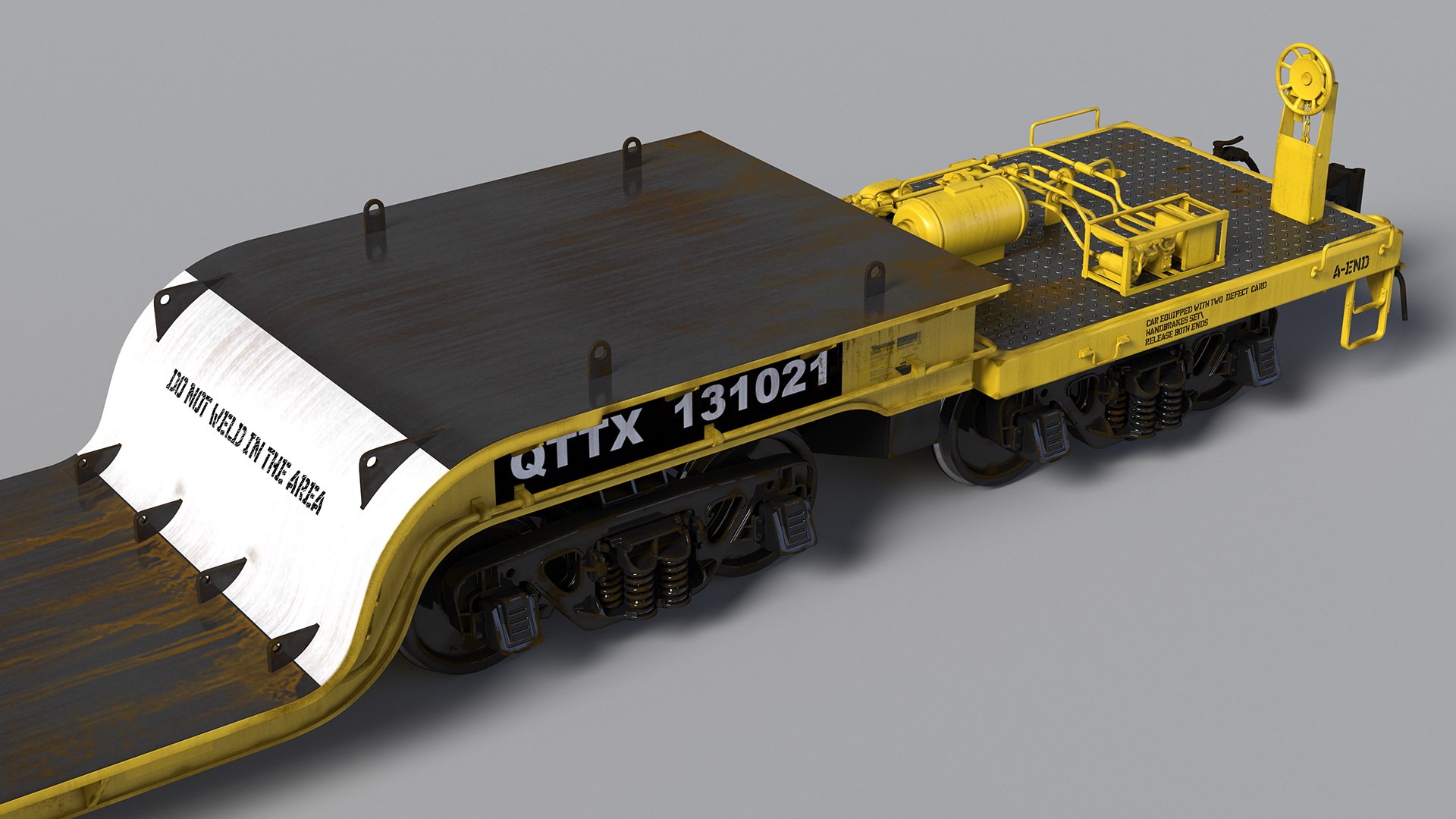Depressed Center Flat Car model - TurboSquid 2177390