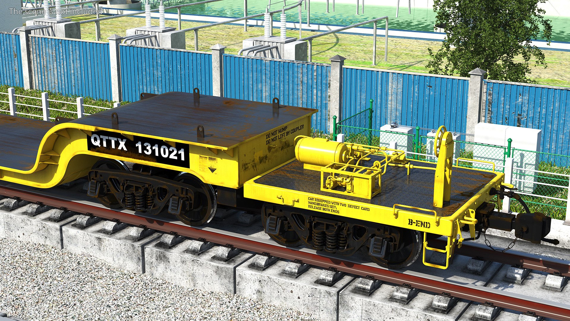 Depressed Center Flat Car model - TurboSquid 2177390