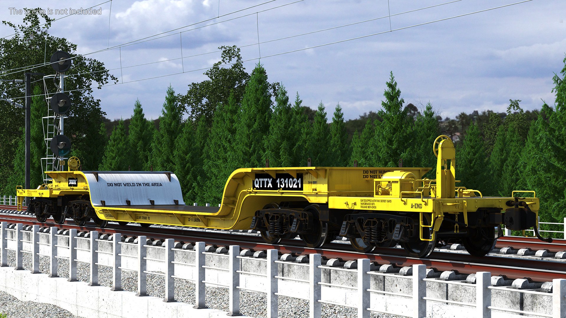 Depressed Center Flat Car model - TurboSquid 2177390
