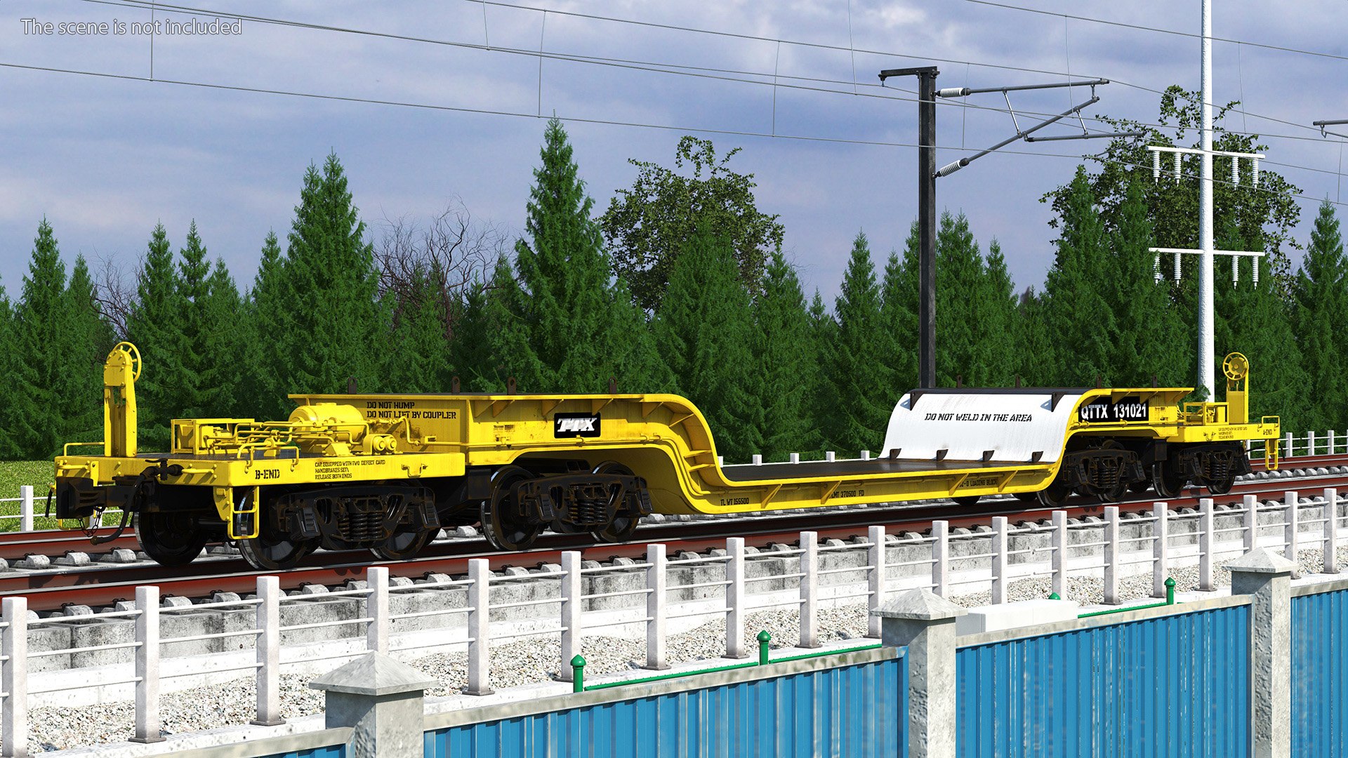 Depressed Center Flat Car model - TurboSquid 2177390