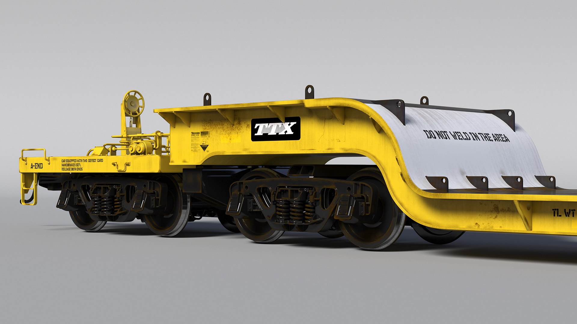 Depressed Center Flat Car model - TurboSquid 2177390