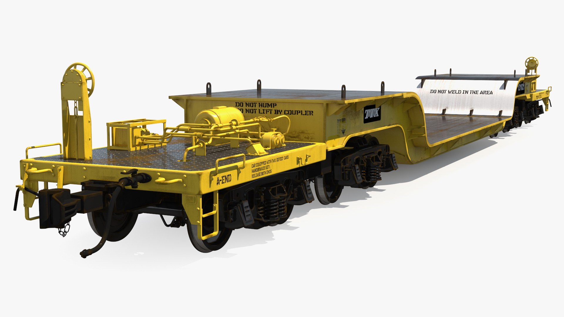 Depressed Center Flat Car model - TurboSquid 2177390