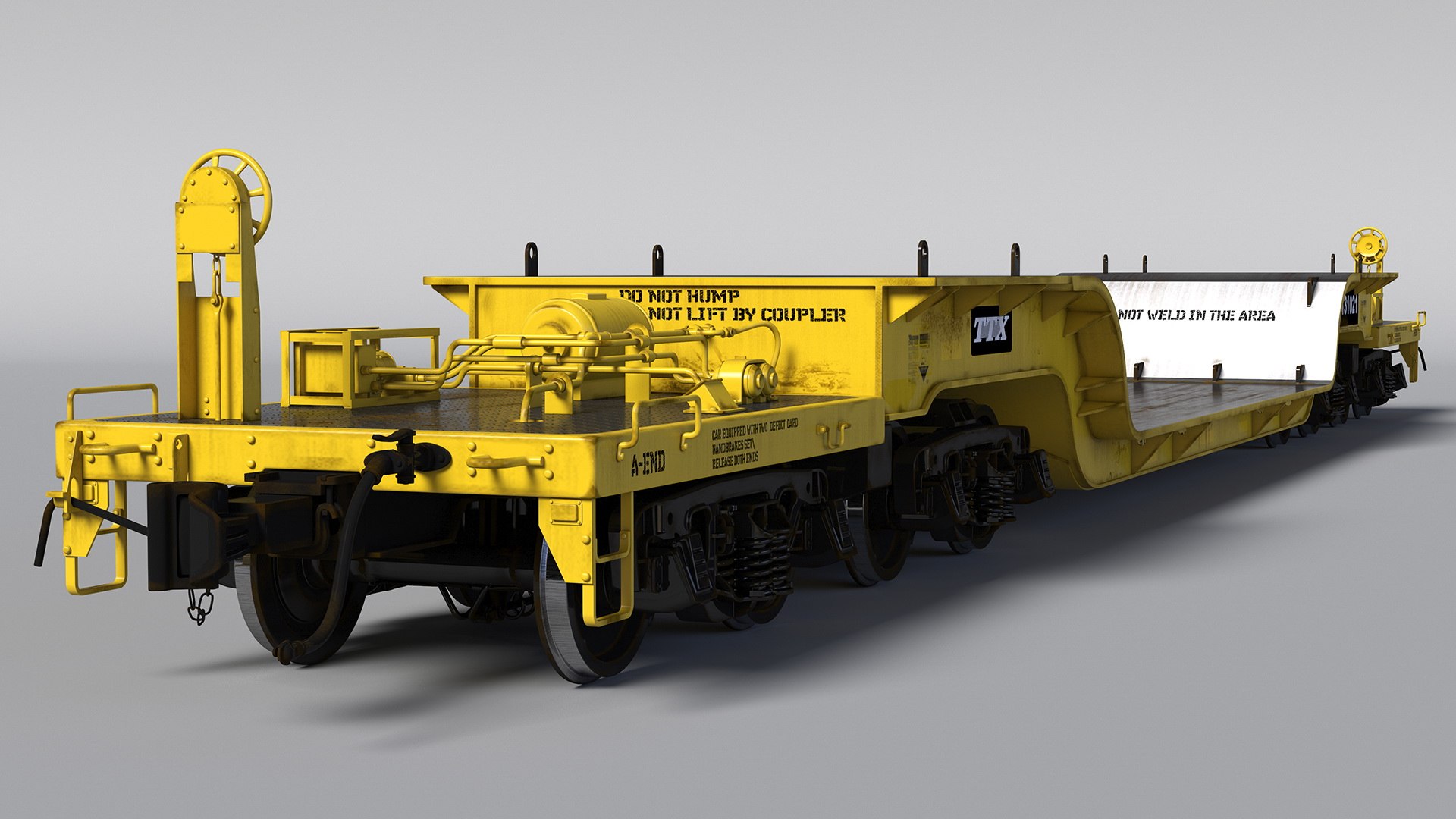 Depressed Center Flat Car model - TurboSquid 2177390