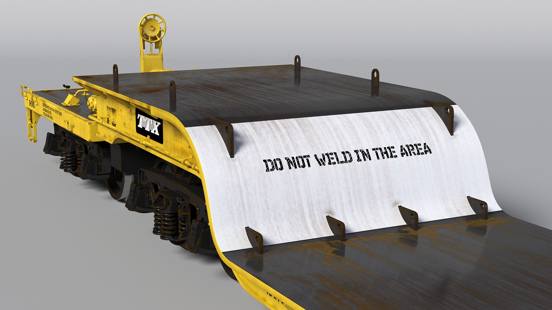 Depressed Center Flat Car model - TurboSquid 2177390