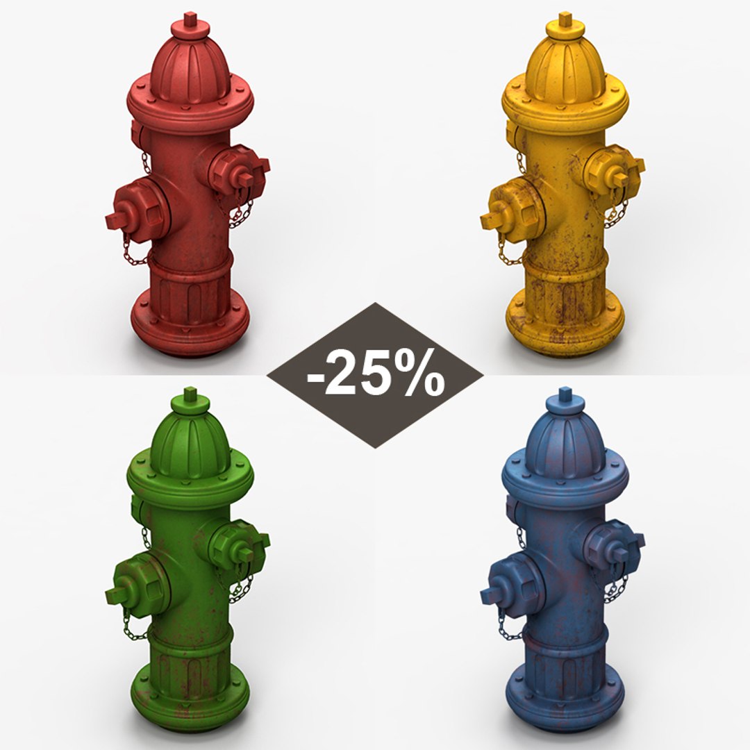 3d Model Hydrant Set