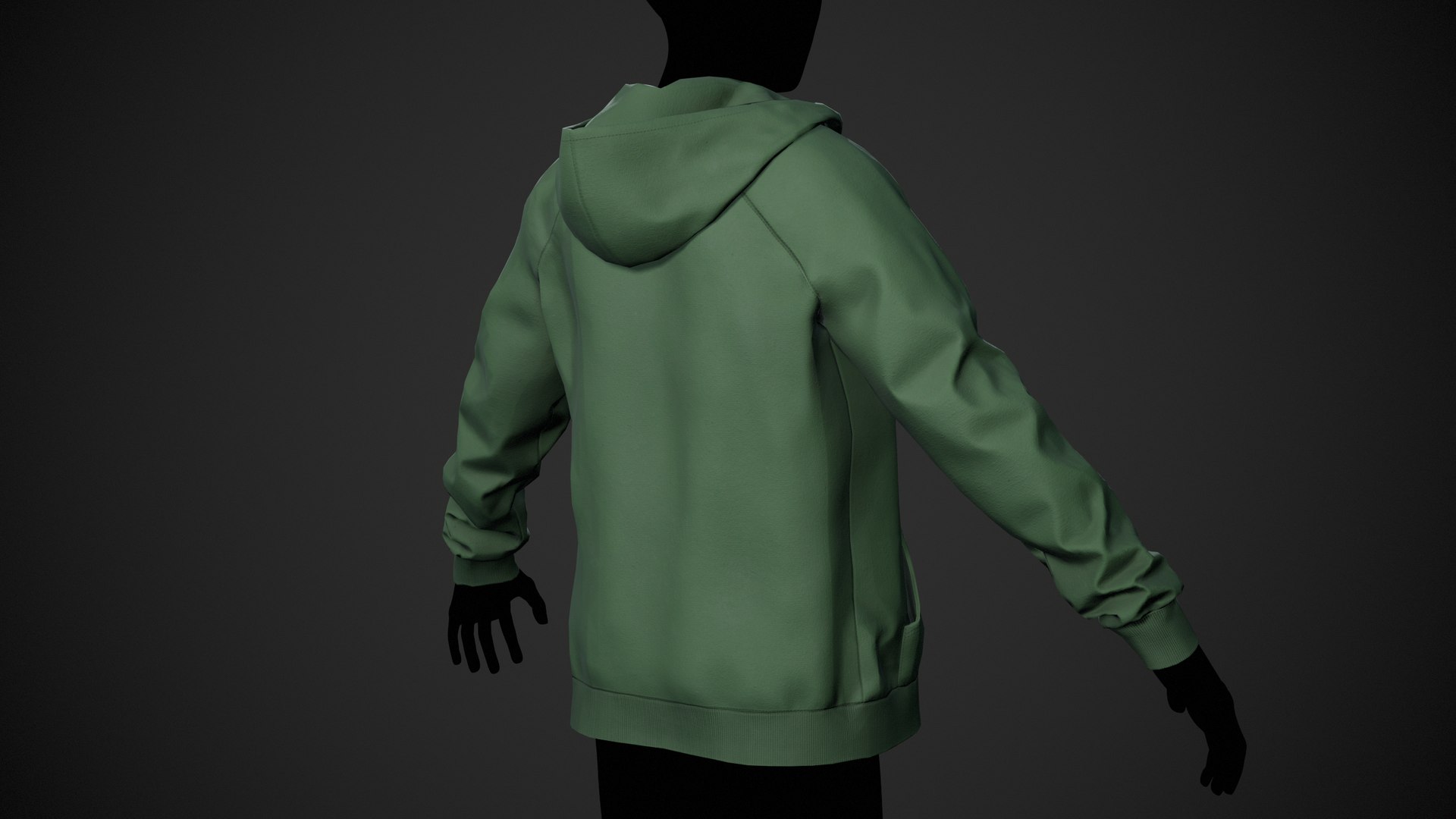 3D Model Green Open Hoodie Style 1 - TurboSquid 2298443