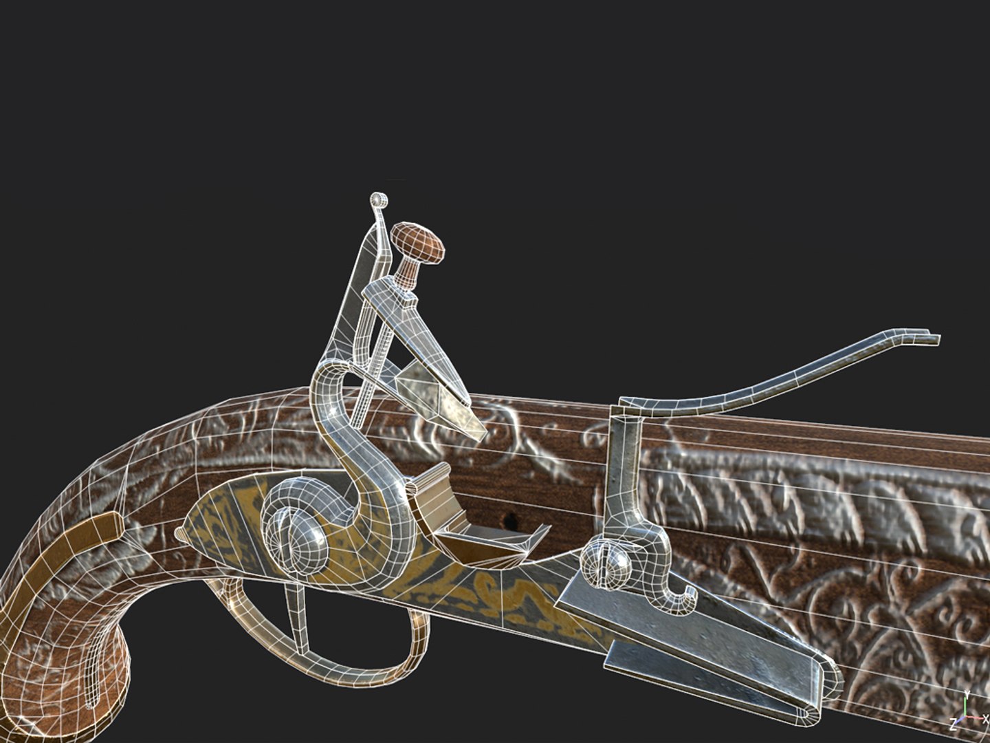 3D Model Flintlock Rifle - TurboSquid 1596843