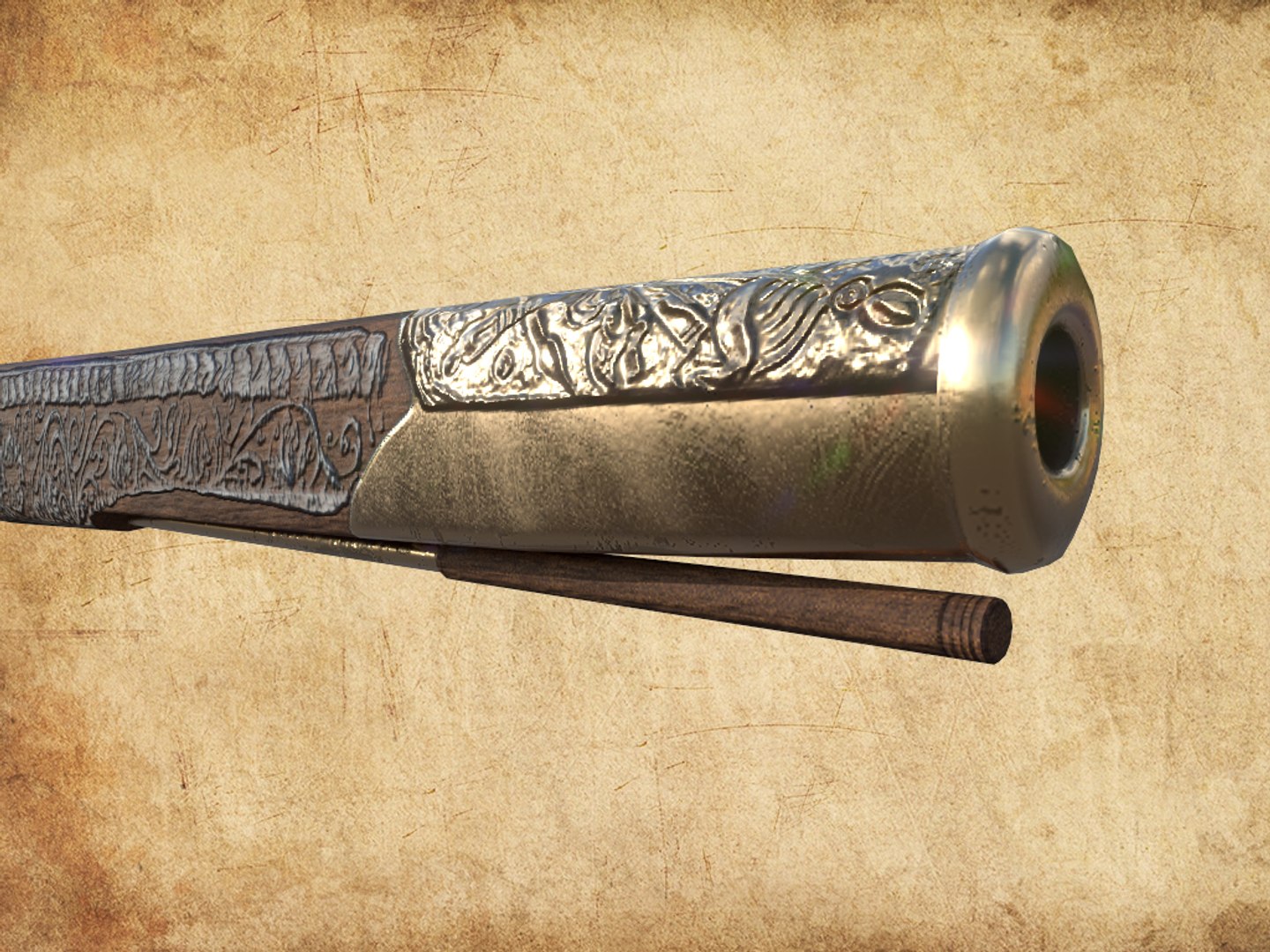 3D Model Flintlock Rifle - TurboSquid 1596843