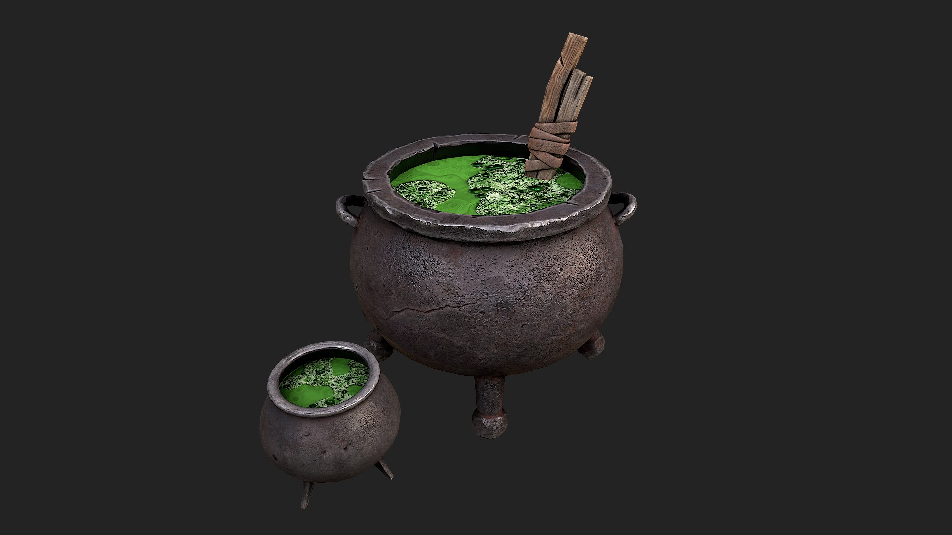 Cauldron Set 3D - TurboSquid 1836721