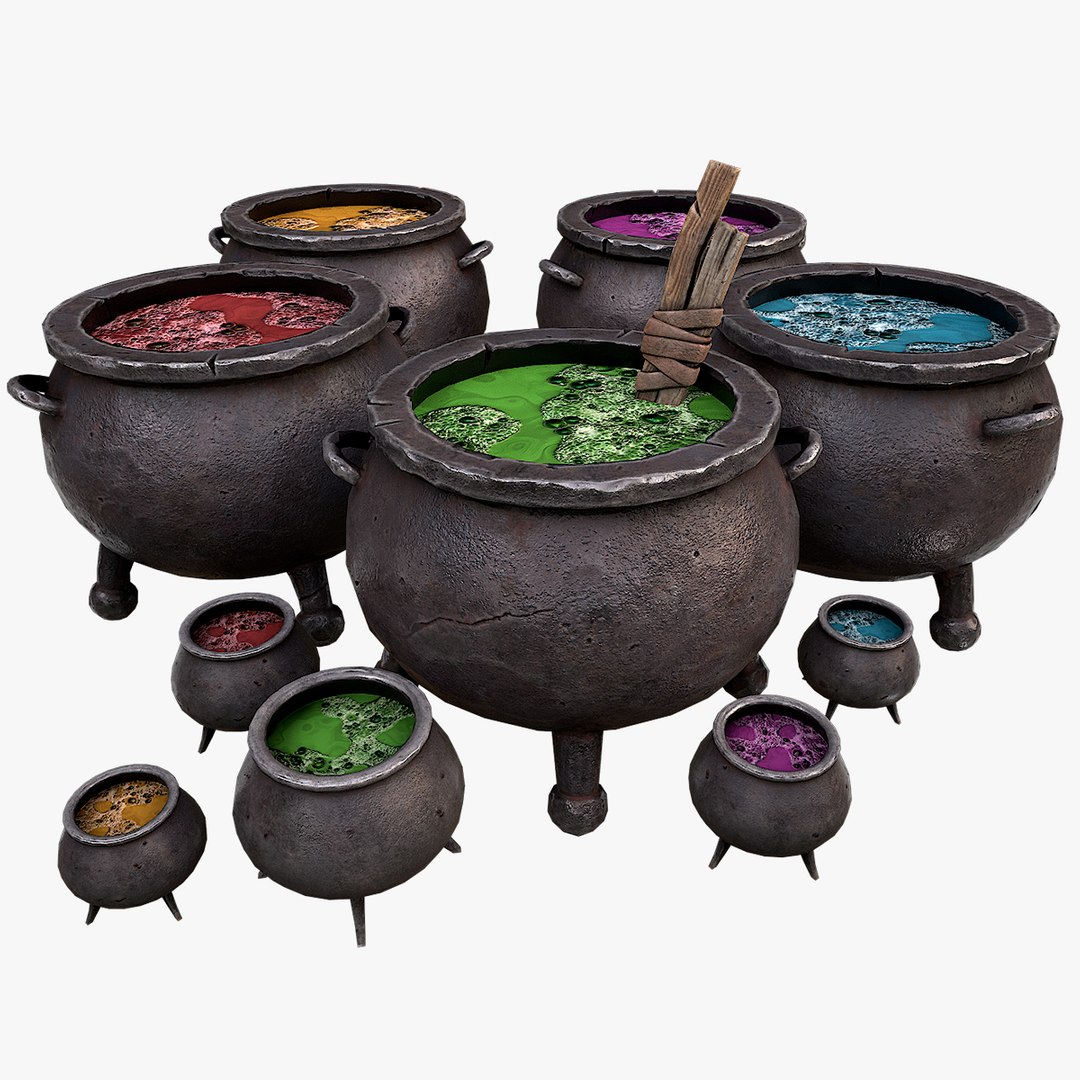 Cauldron Set 3D - TurboSquid 1836721