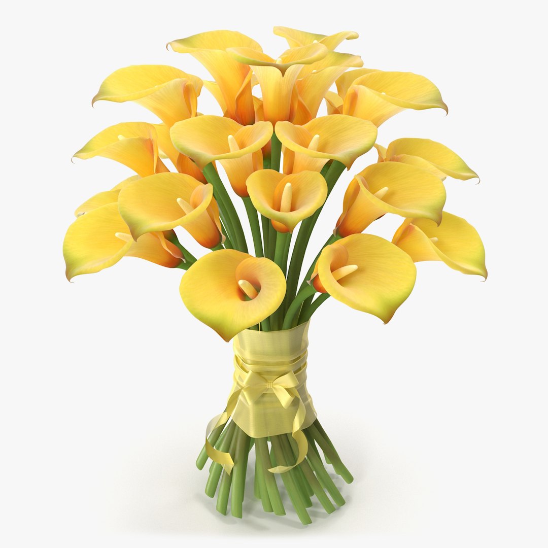 3d Bouquet Calla Flowers Model