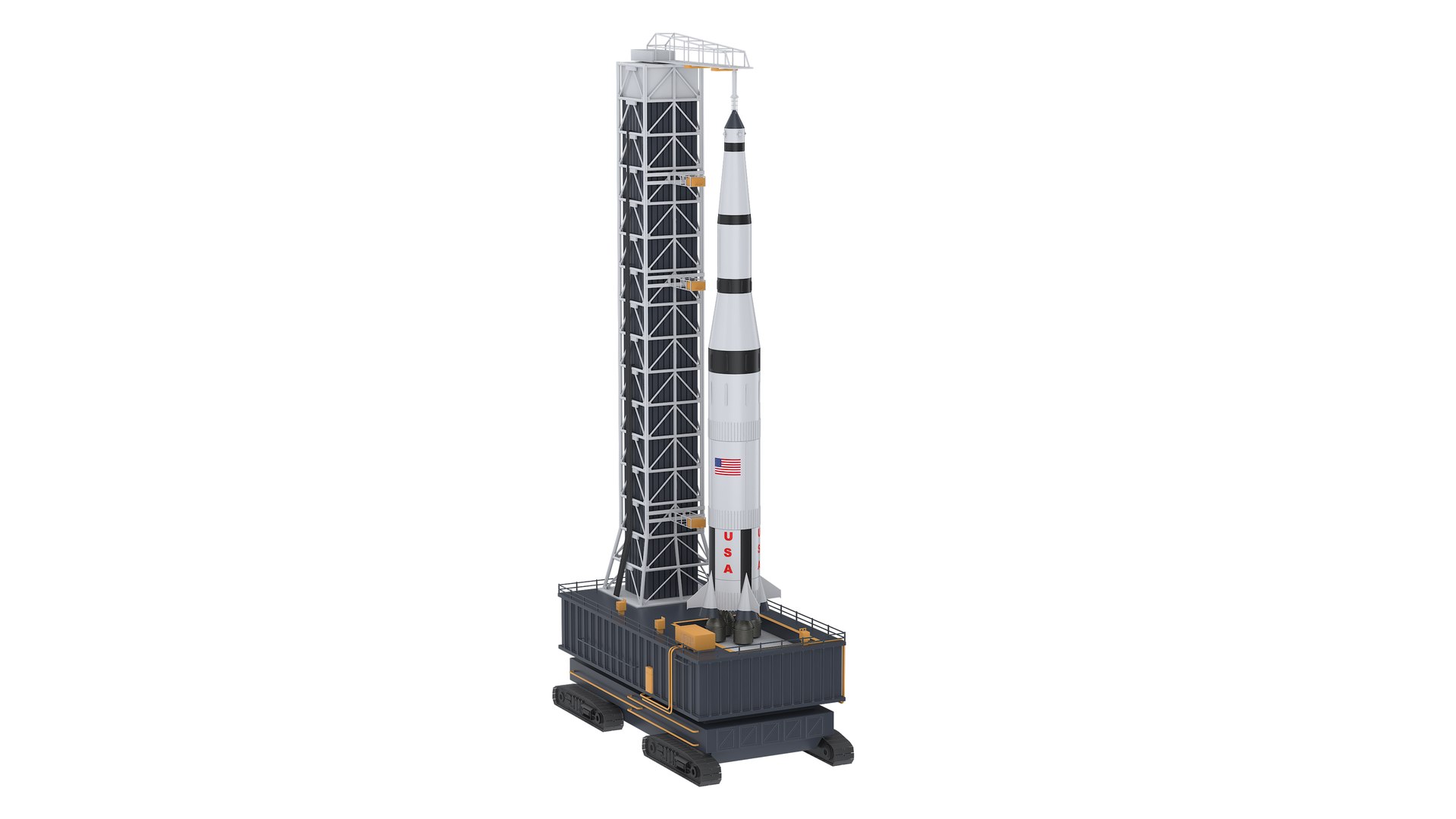 Saturn V Rocket On Launch Base 3D - TurboSquid 2324527