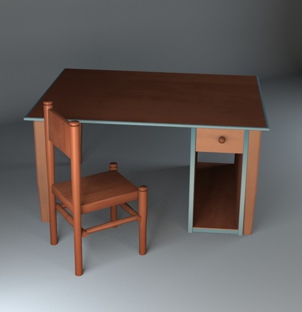 Cartoon Chair Table 3d Max