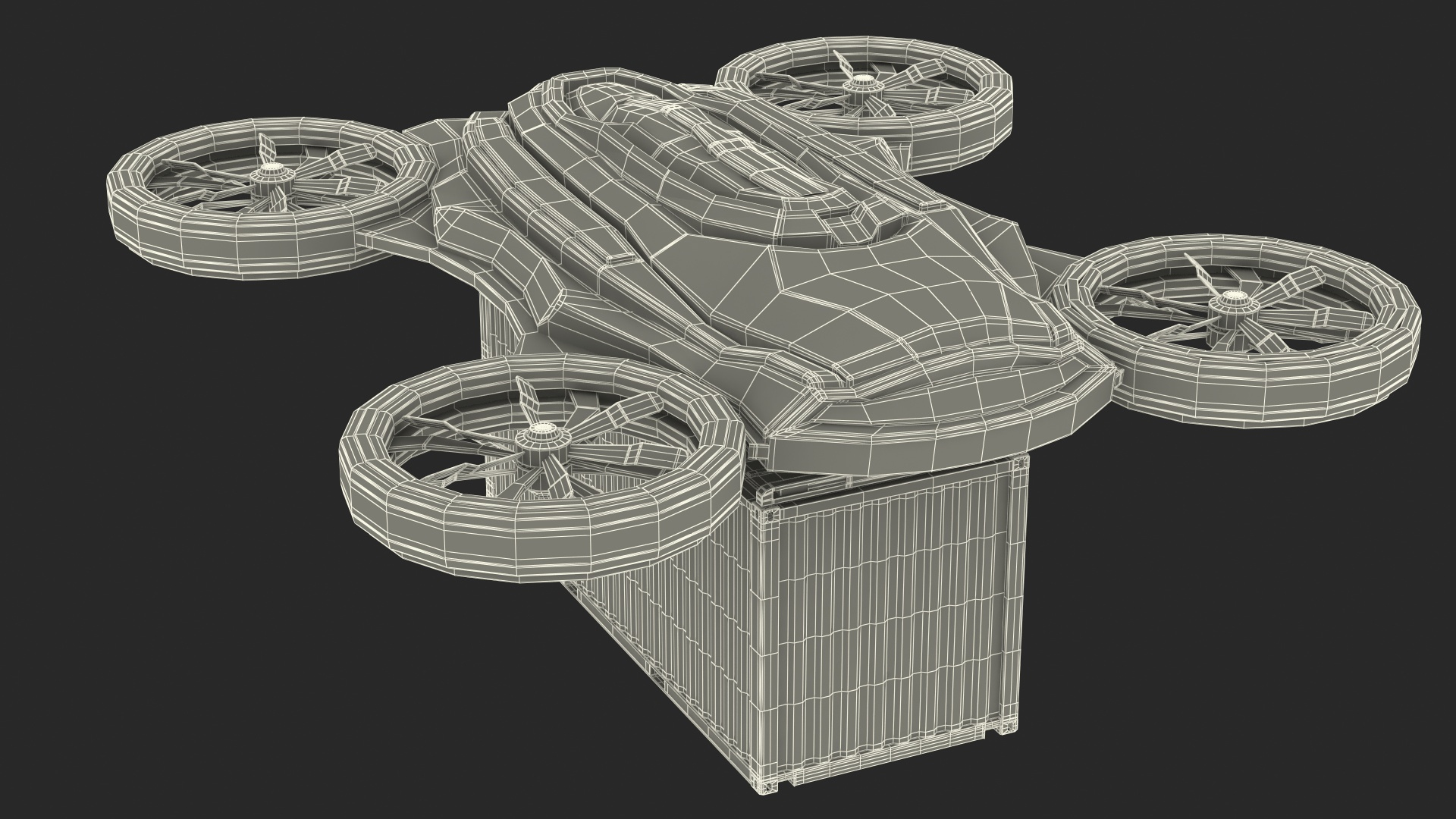 Cargo Quadrocopter Drone Container 3D - TurboSquid 1472264