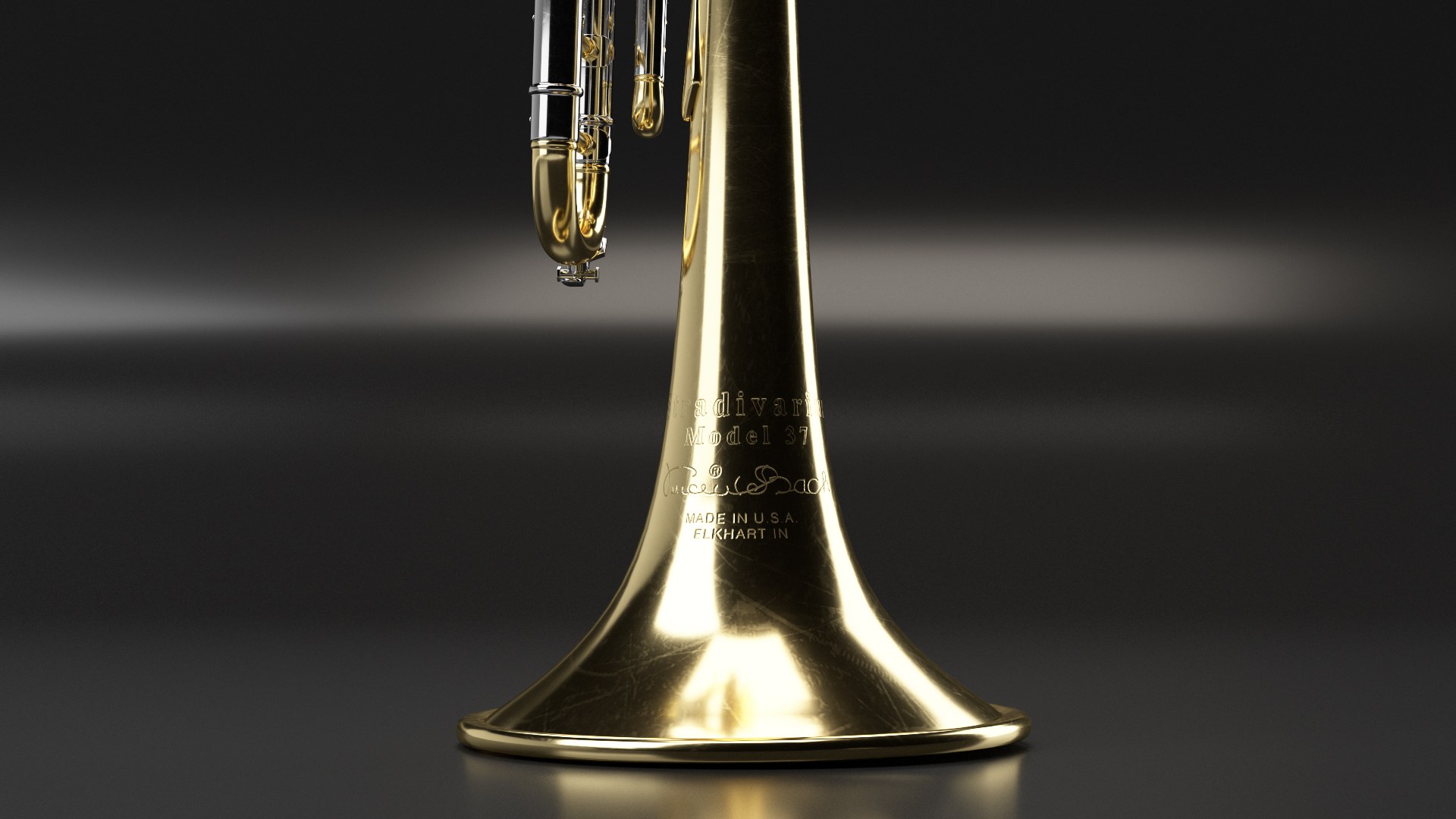 3D Bach Stradivarius 180s37 Trumpet Model - TurboSquid 1695788