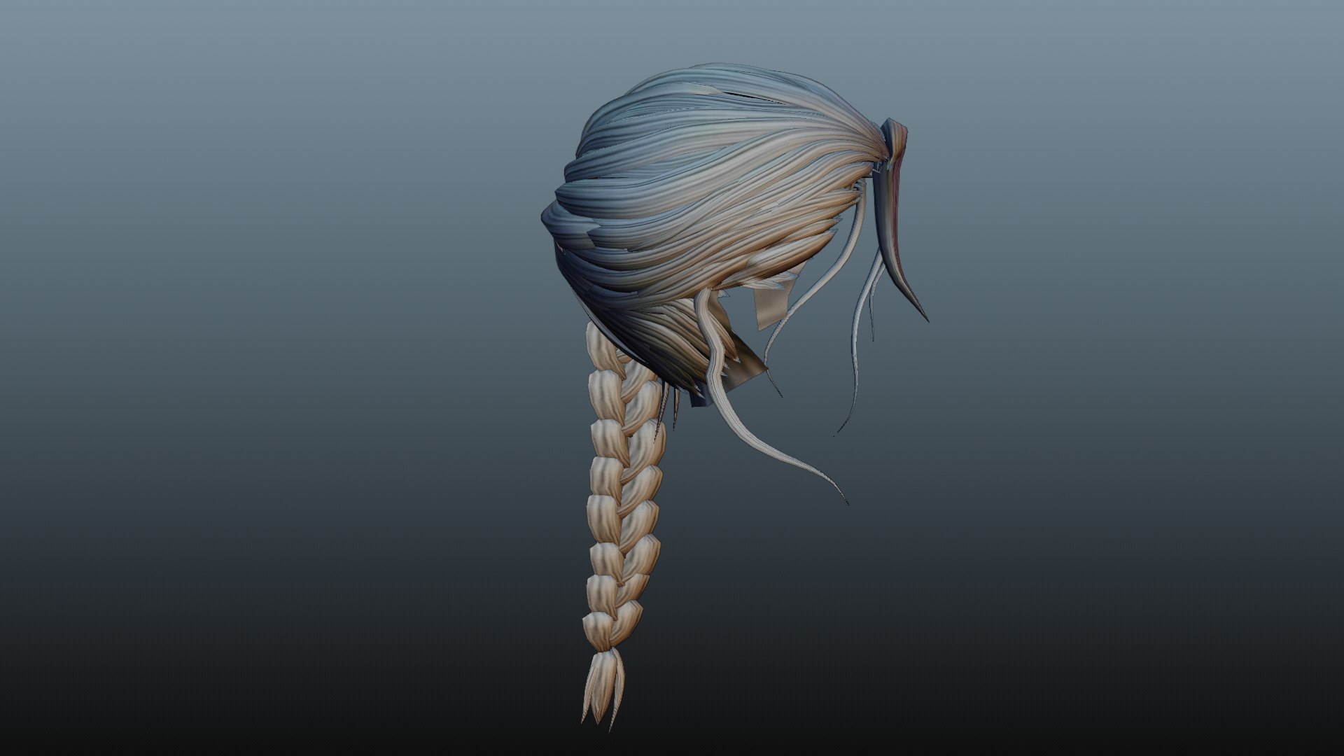 3D Female Hair Low Poly 4 Colors - TurboSquid 2141304