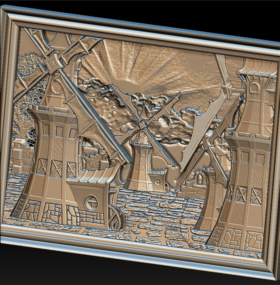 Windmill Panno Stl File 3D Model - TurboSquid 1362020
