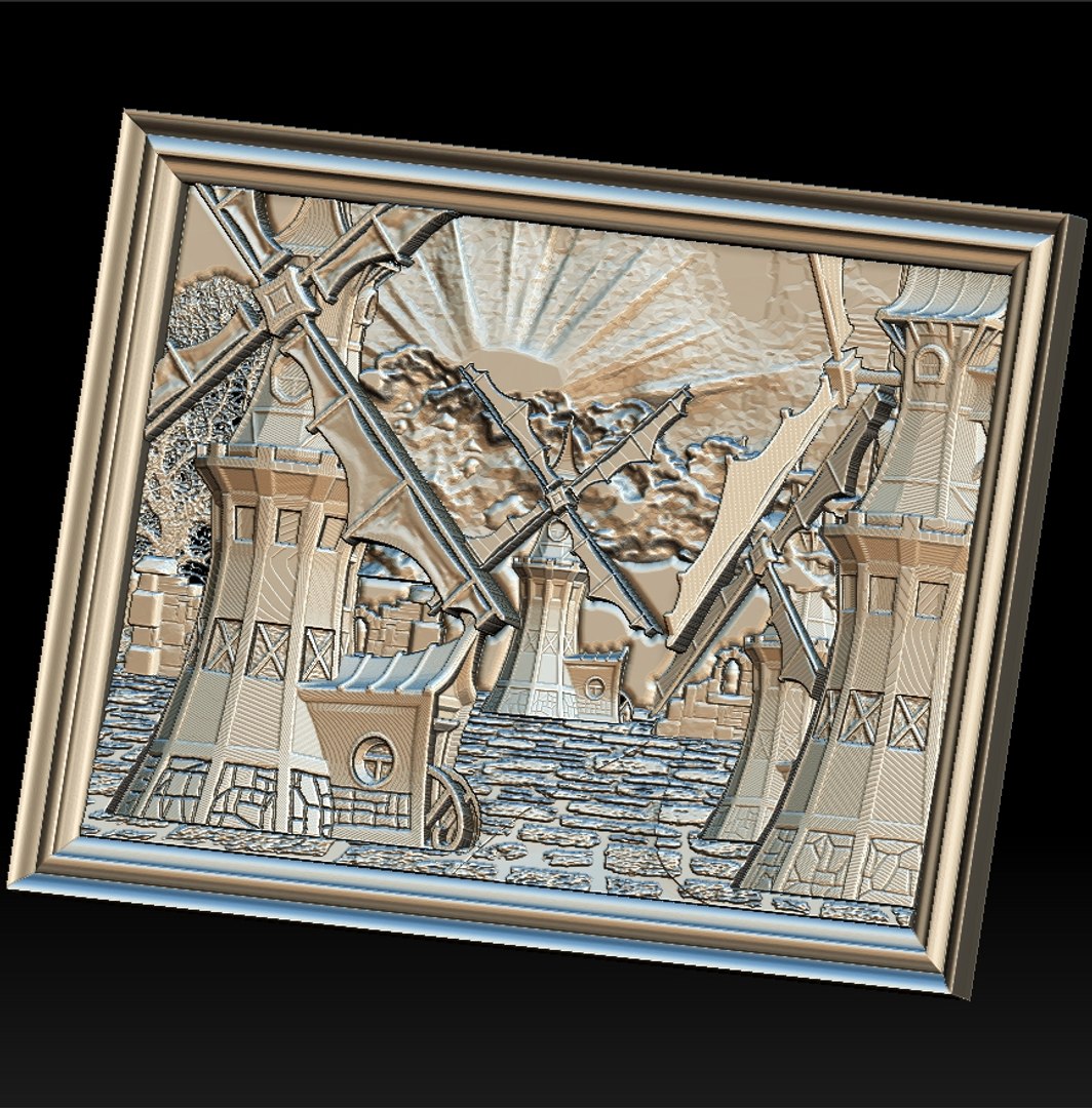 Windmill Panno Stl File 3D Model - TurboSquid 1362020