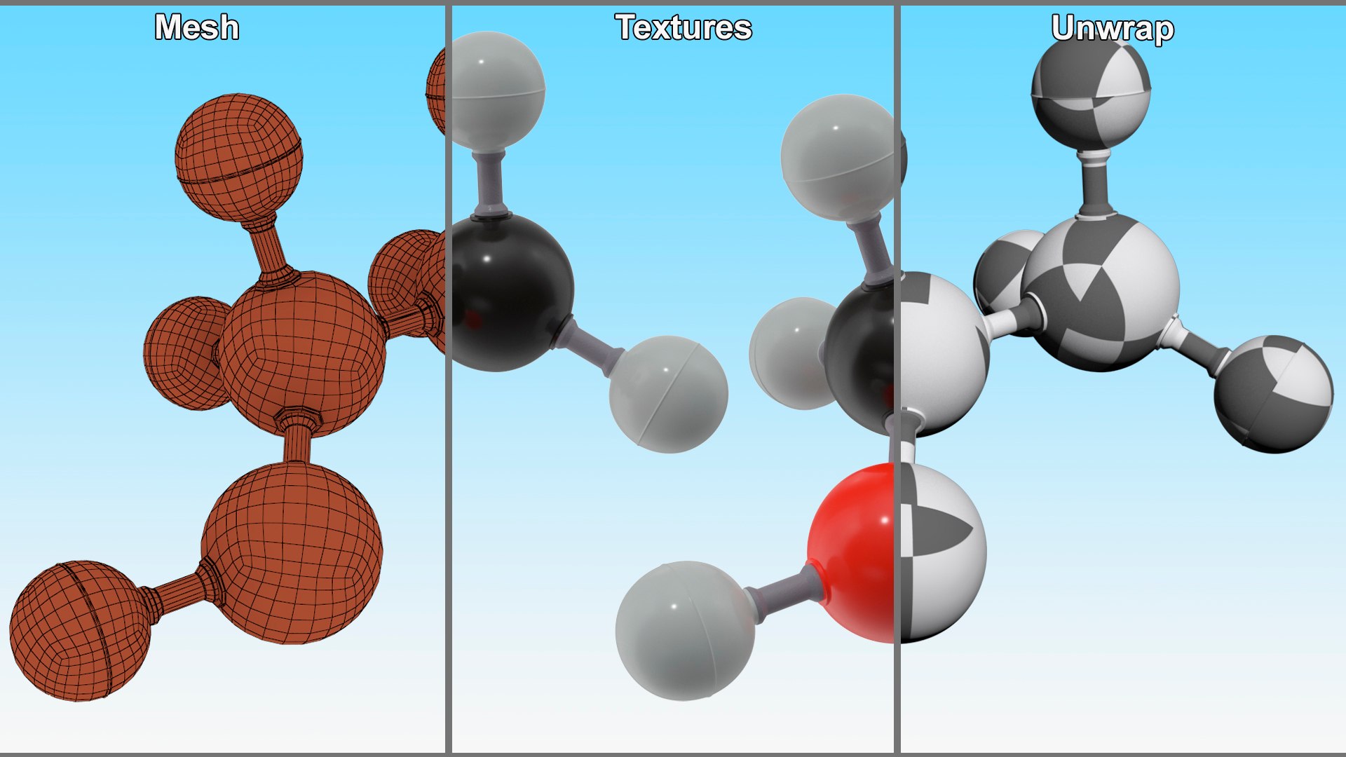 Ethanol Molecule Structure 3D - TurboSquid 2396133
