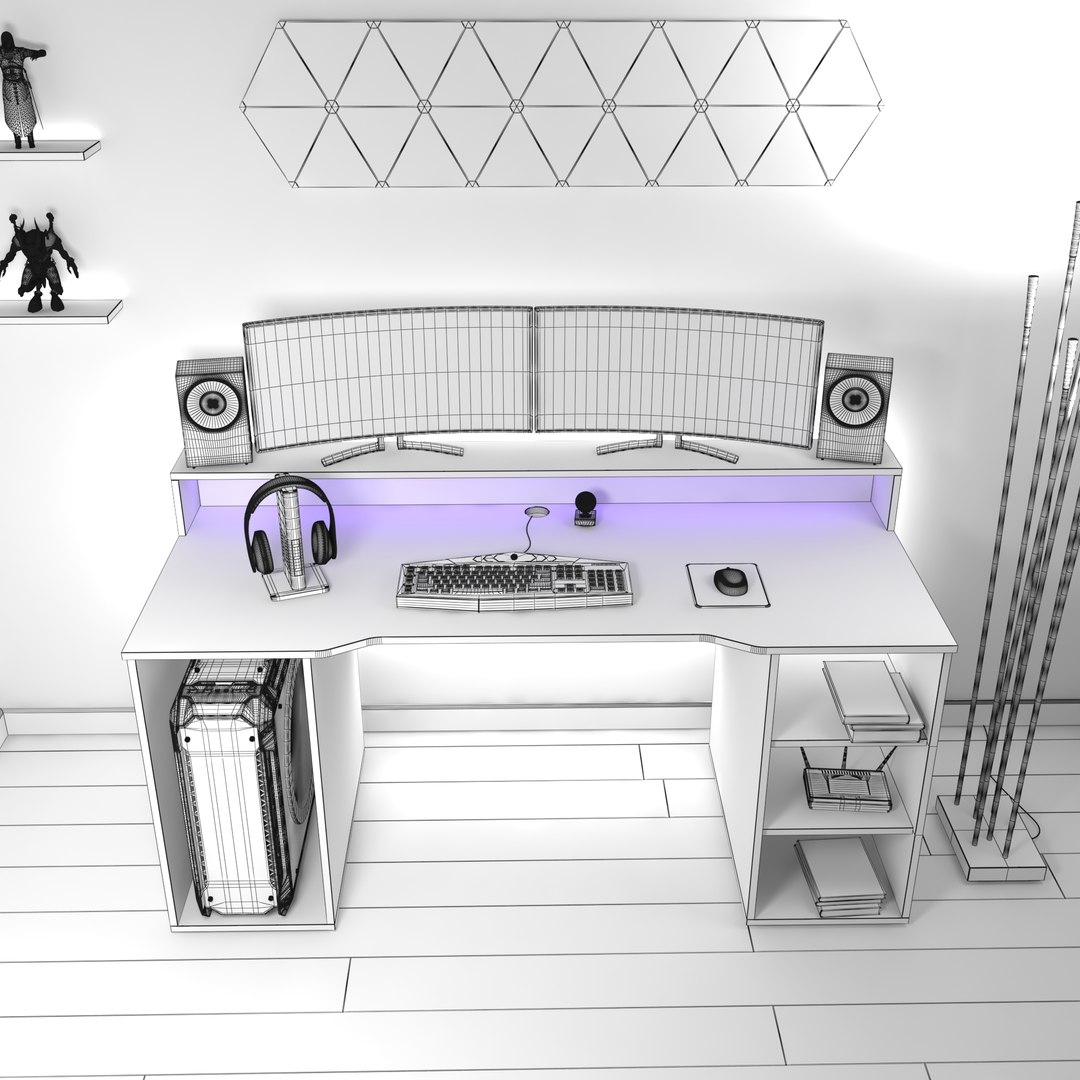 Gamer Desk 3D Model - TurboSquid 1832591