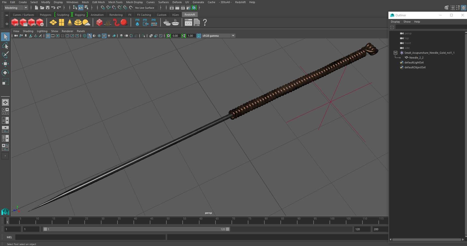 Small Acupuncture Needle Gold 3D Model - TurboSquid 2219463