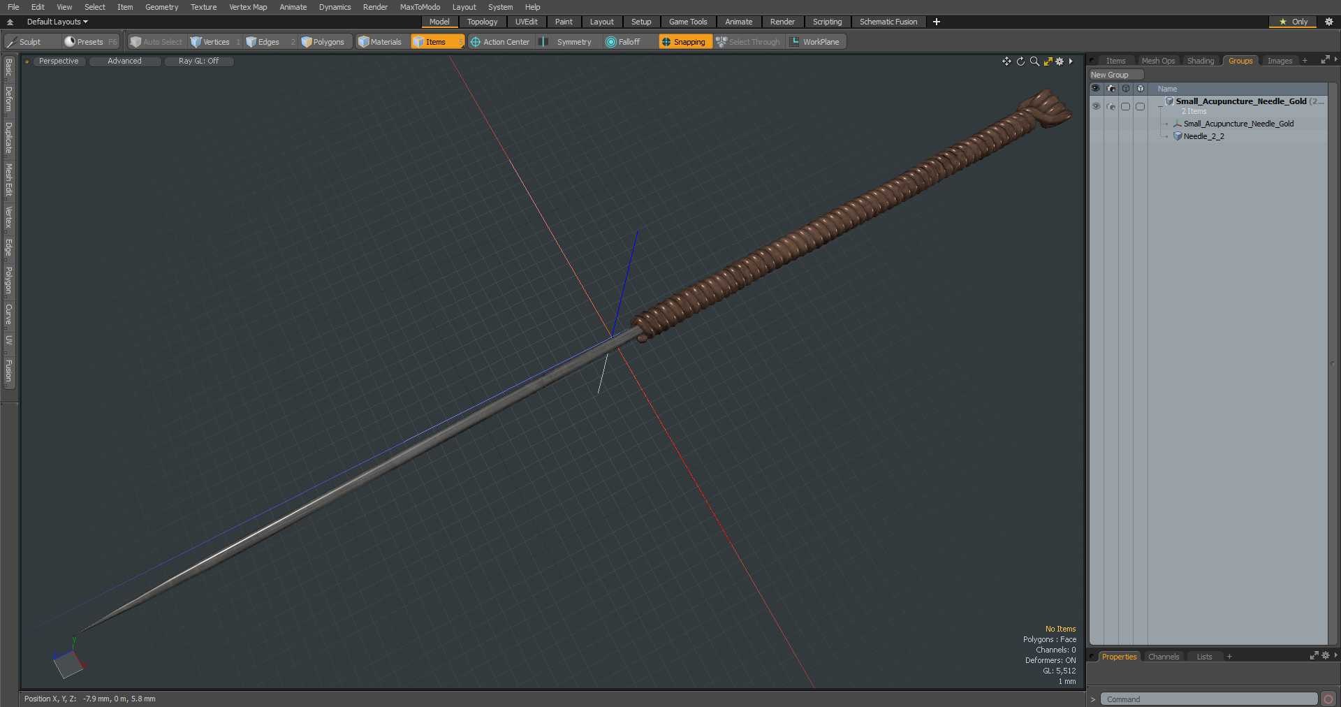 Small Acupuncture Needle Gold 3D Model - TurboSquid 2219463