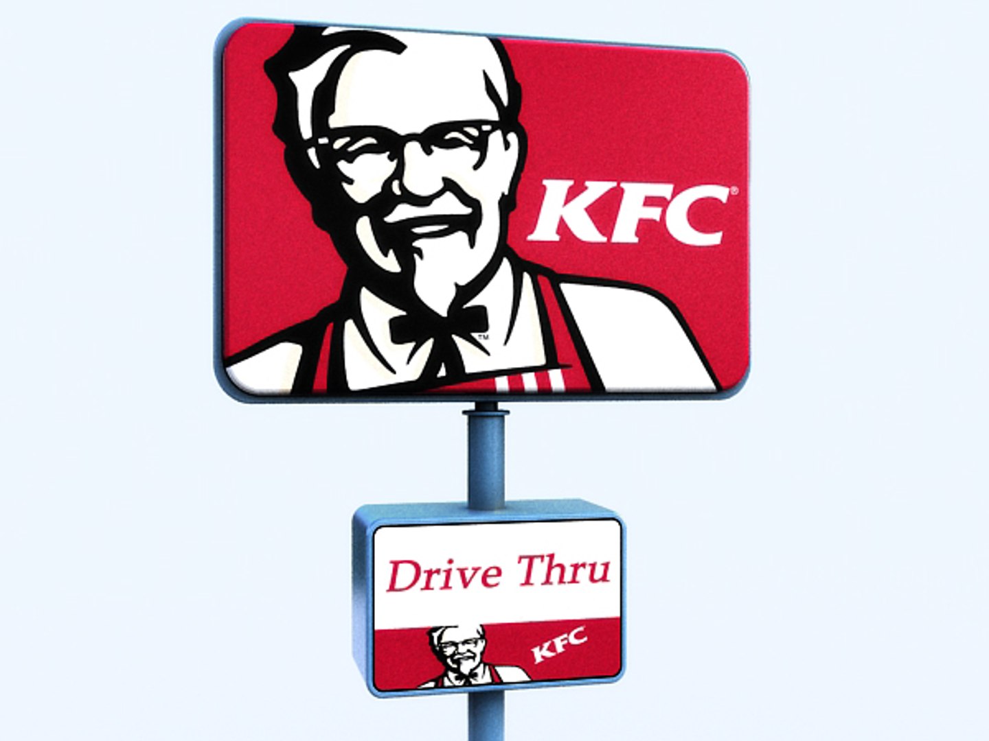 3ds Max Road Signs Kfc