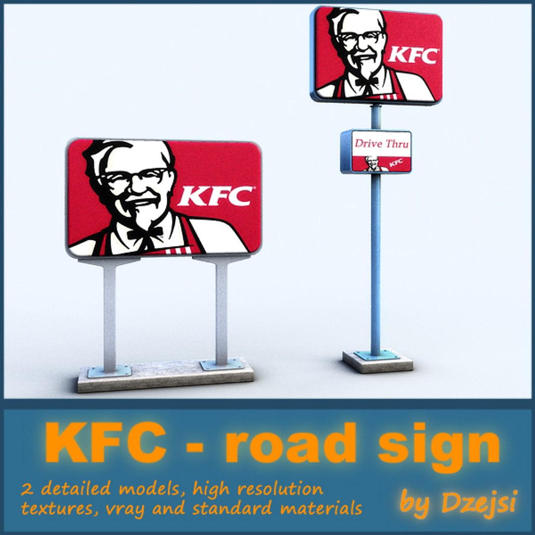 3ds Max Road Signs Kfc
