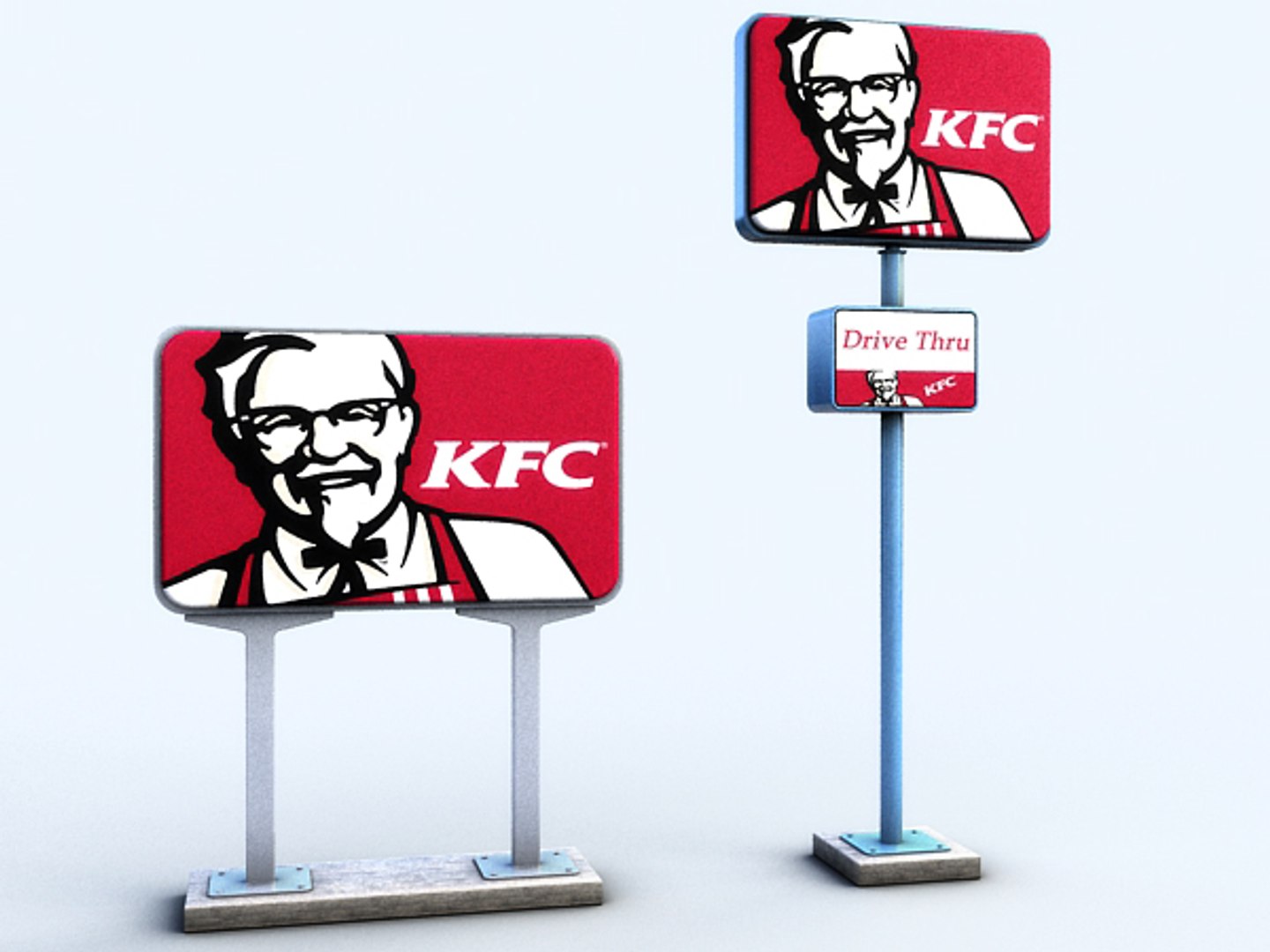 3ds Max Road Signs Kfc