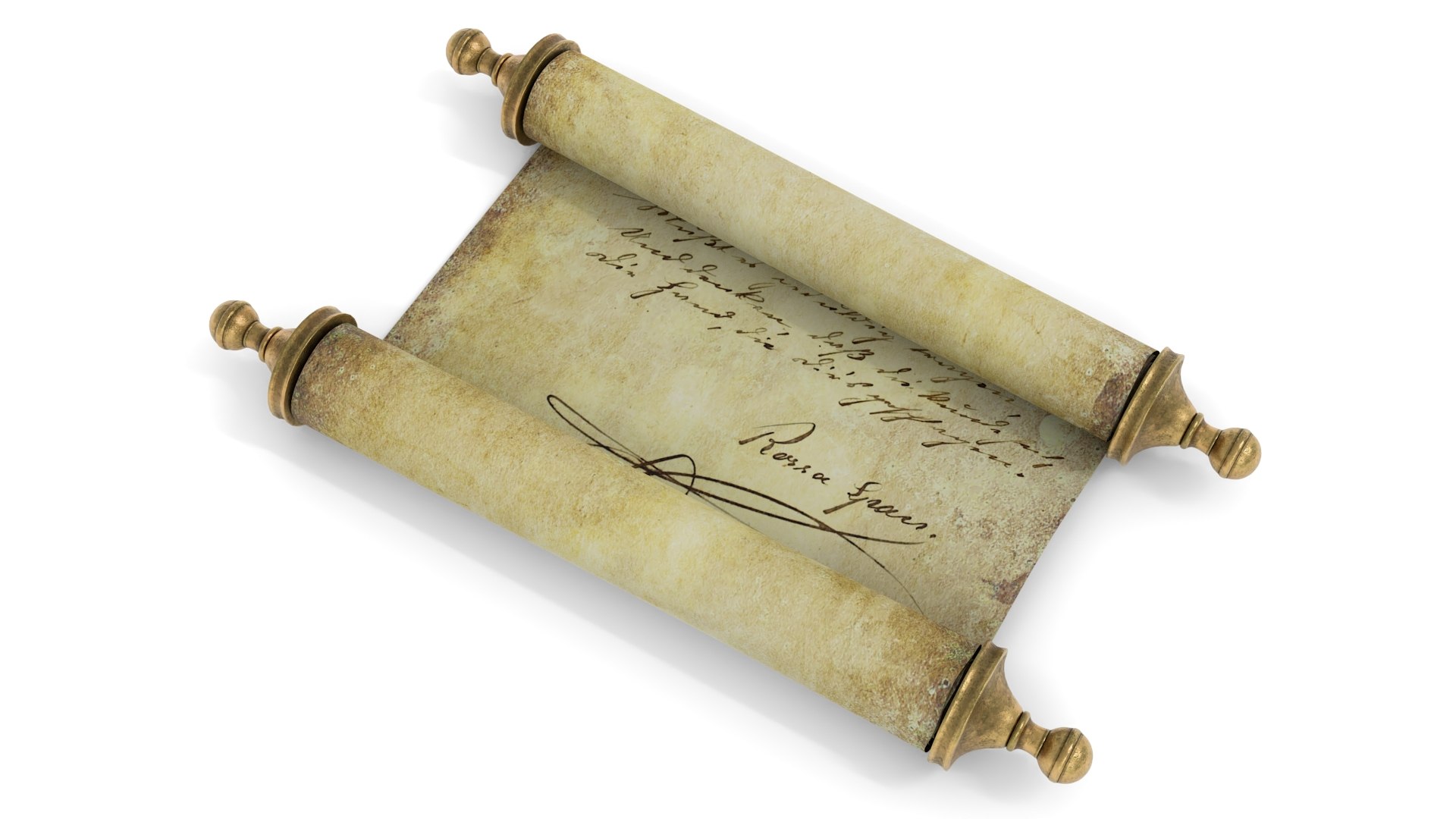 Ancient scroll 2 3D model - TurboSquid 1702743