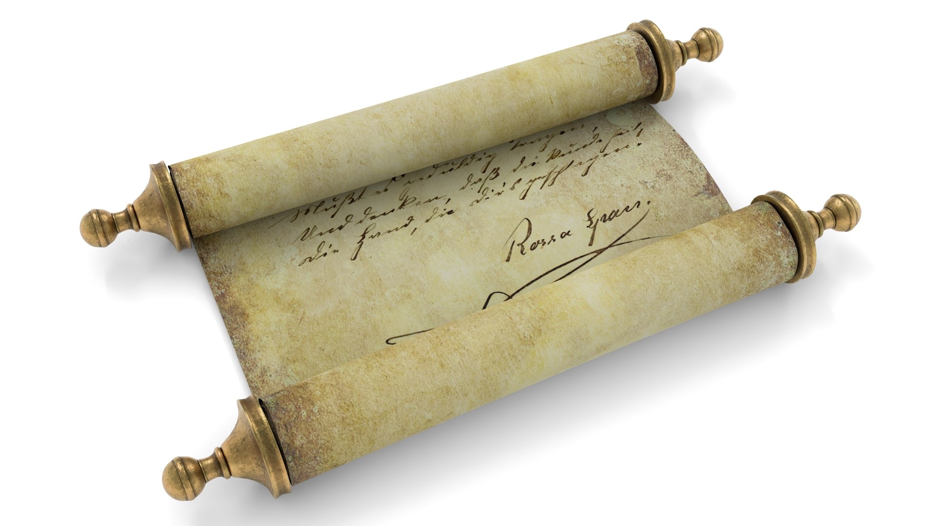 Ancient scroll 2 3D model - TurboSquid 1702743
