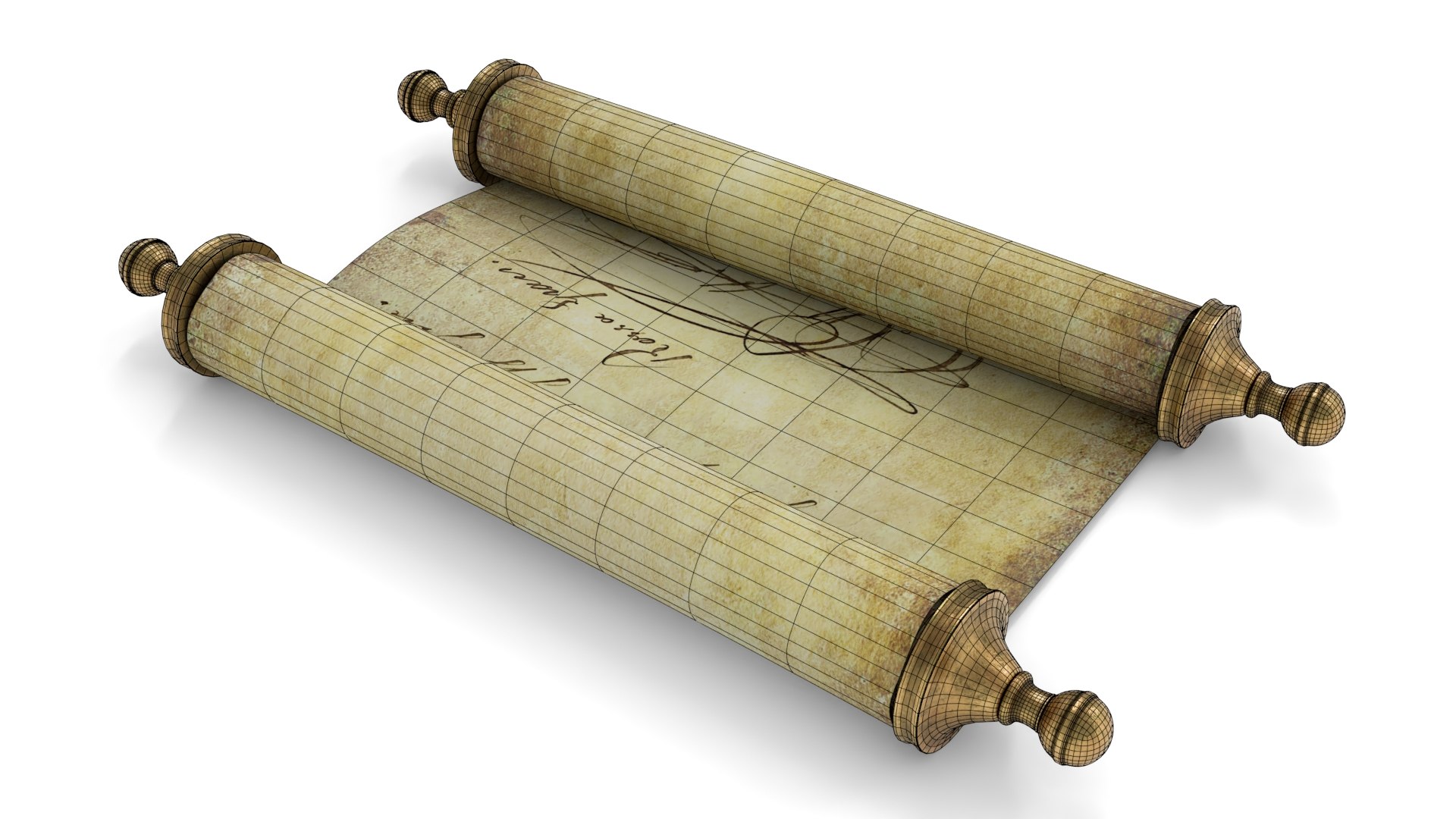 Ancient scroll 2 3D model - TurboSquid 1702743