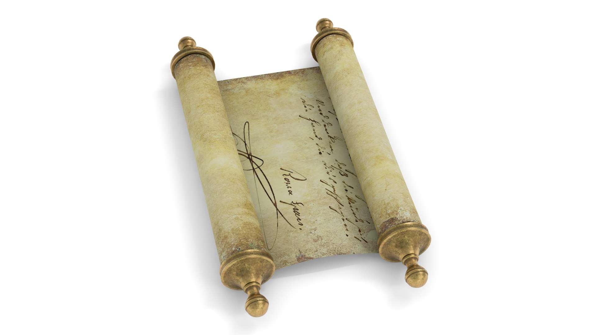 Ancient scroll 2 3D model - TurboSquid 1702743