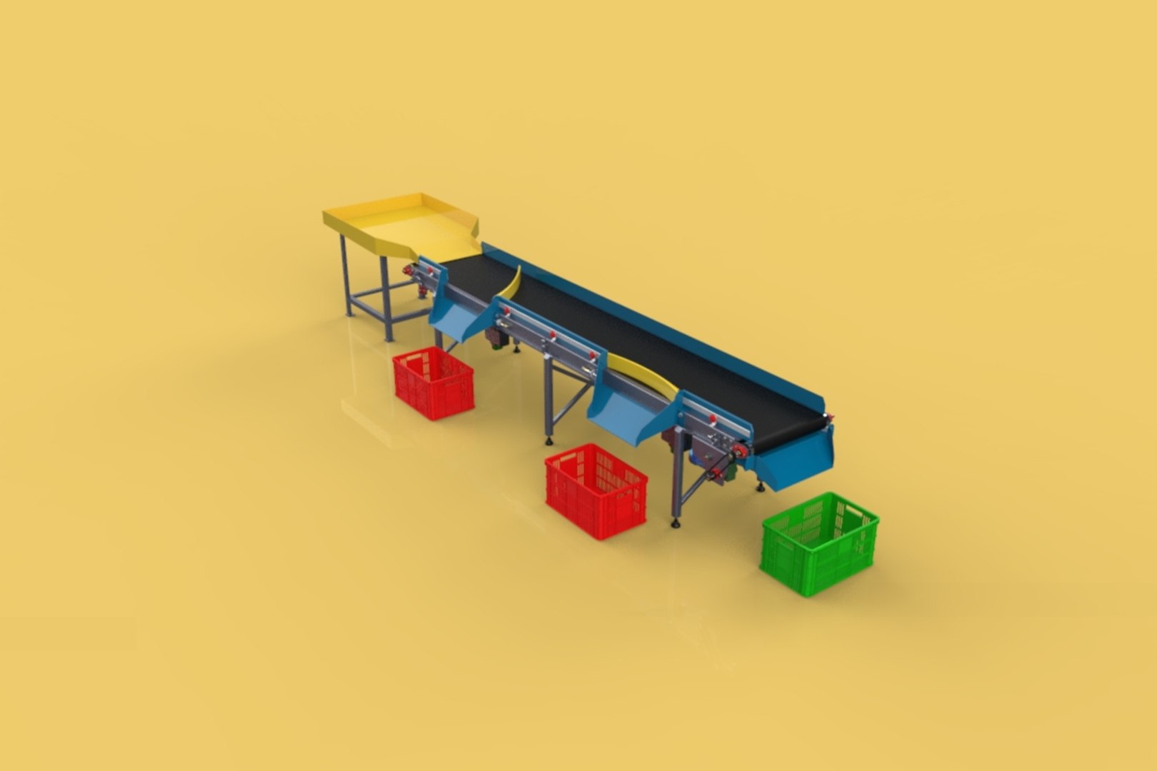 AUTOMATIC SEAFOOD FISH SORTING MACHINE CONVEYOR Model - TurboSquid 1860456