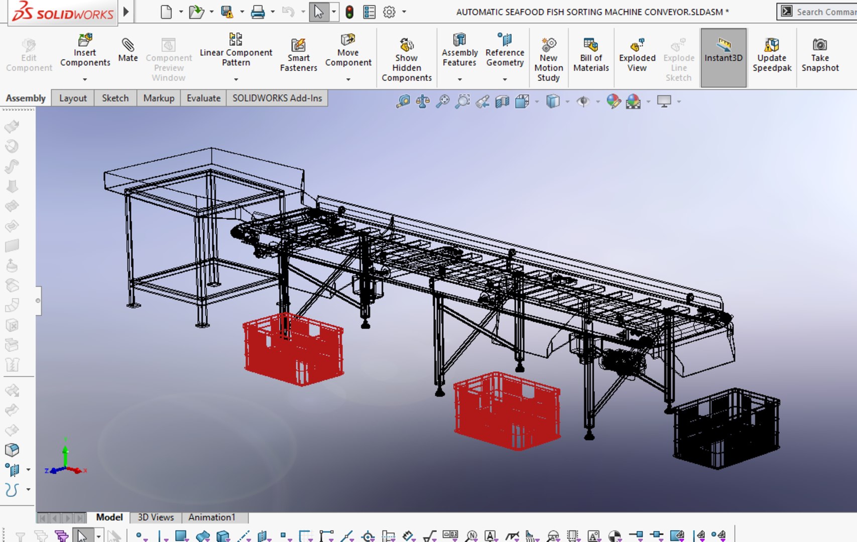 AUTOMATIC SEAFOOD FISH SORTING MACHINE CONVEYOR Model - TurboSquid 1860456