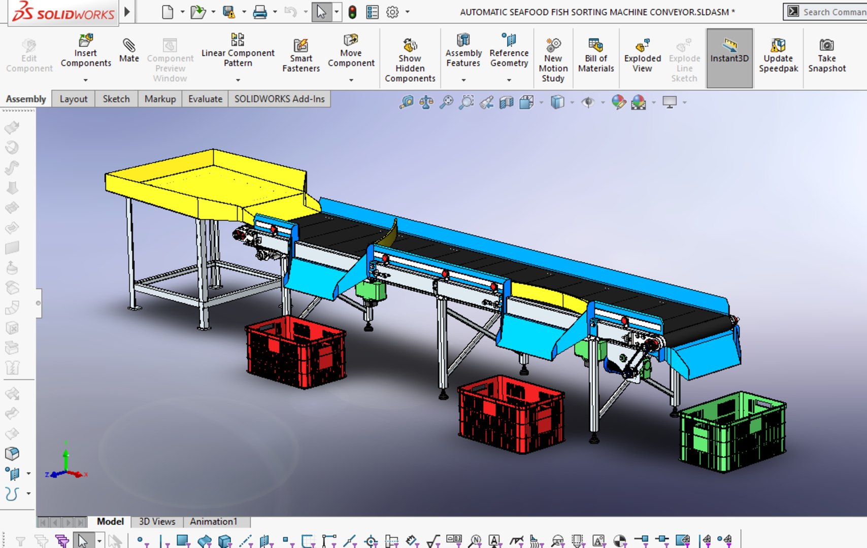 AUTOMATIC SEAFOOD FISH SORTING MACHINE CONVEYOR Model - TurboSquid 1860456