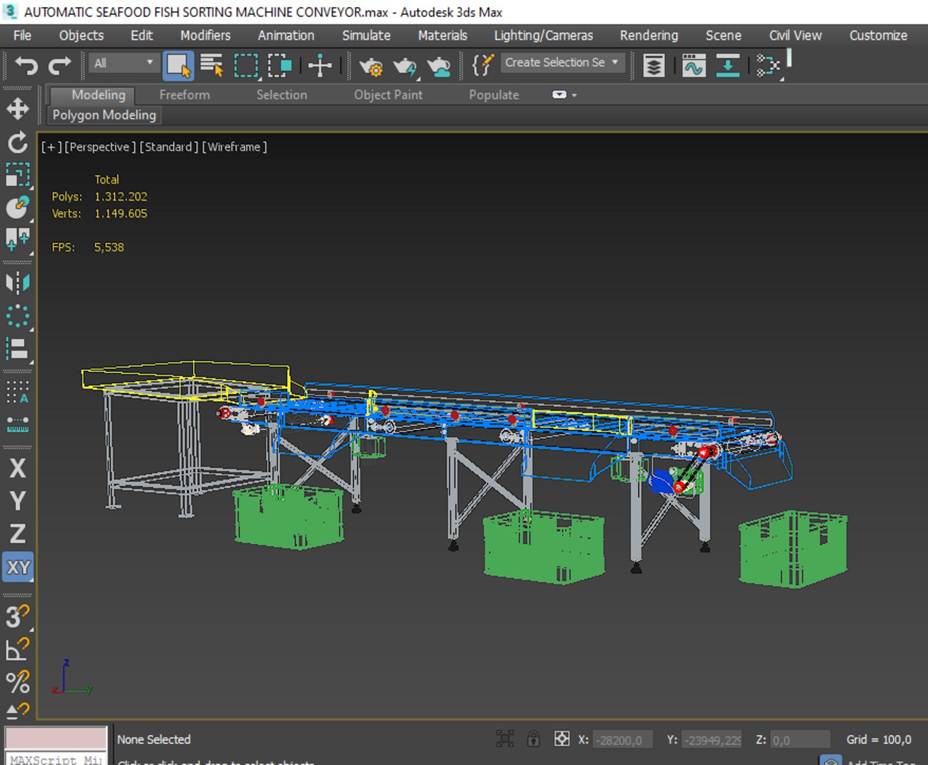 AUTOMATIC SEAFOOD FISH SORTING MACHINE CONVEYOR Model - TurboSquid 1860456
