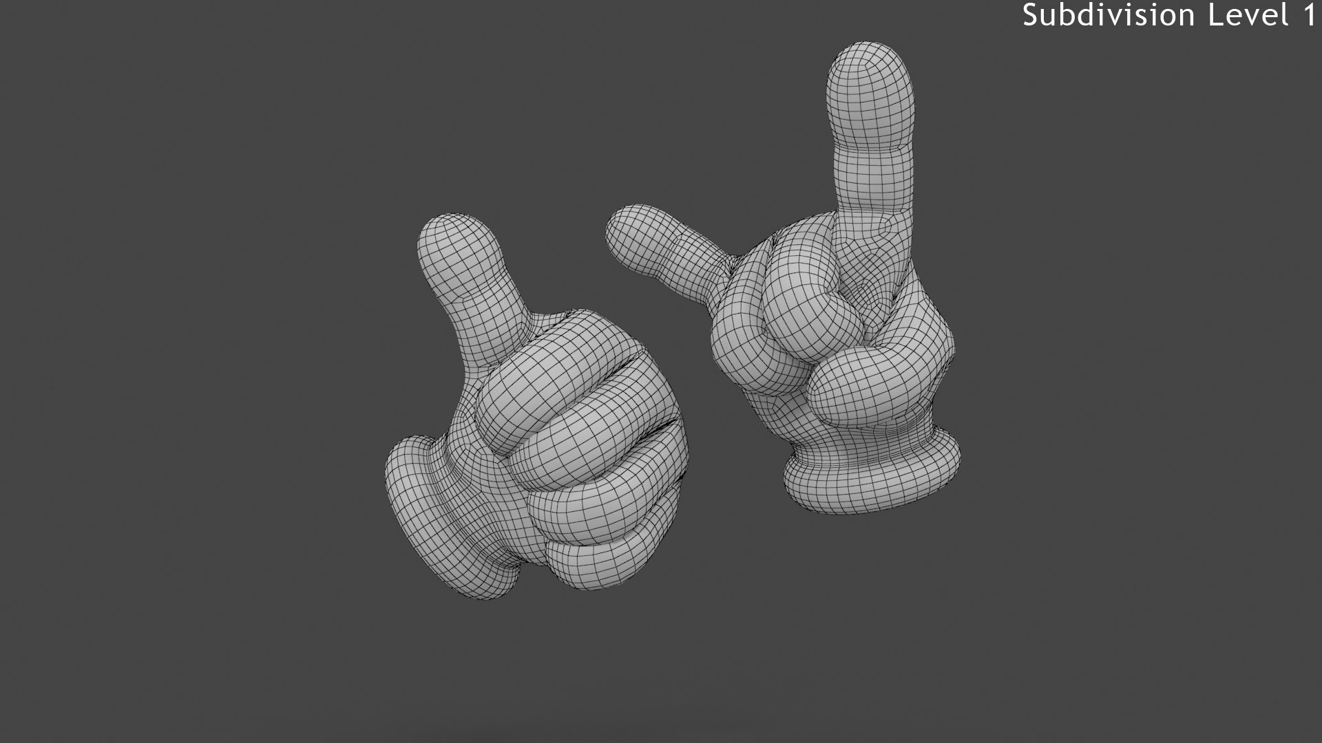 Cartoon hands toon 3D model - TurboSquid 1672373