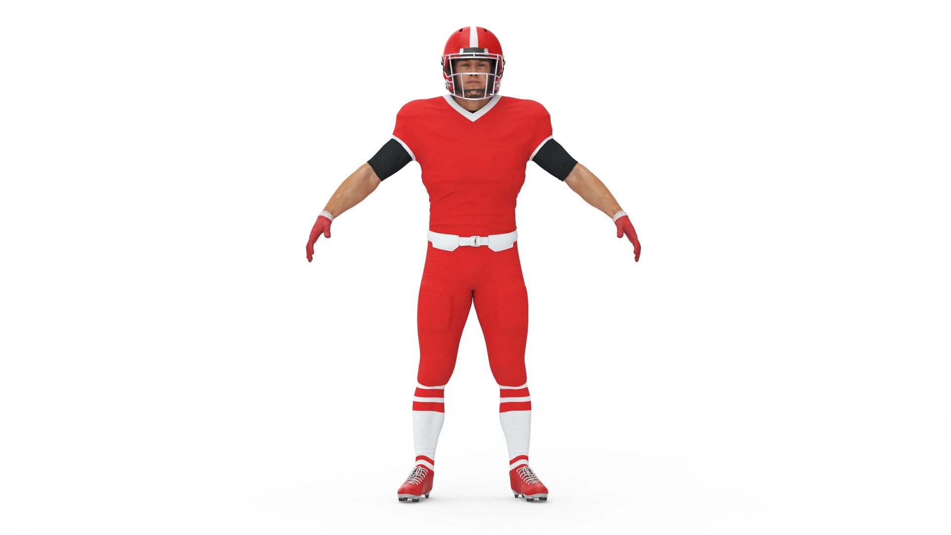 Man Red Uniform T-Pose American Football Players 3D model - TurboSquid ...