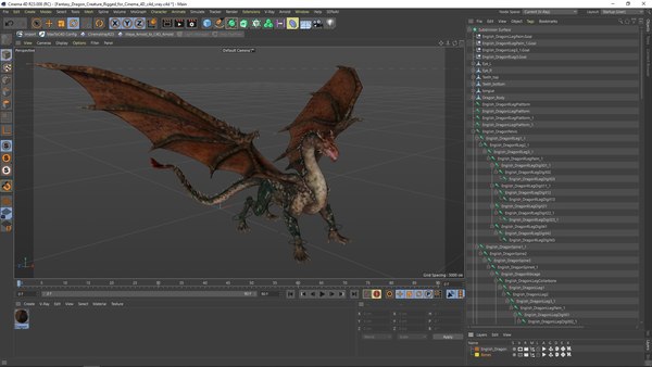 modelo 3d Criatura de dragón de fantasía preparada para Cinema 4D ...