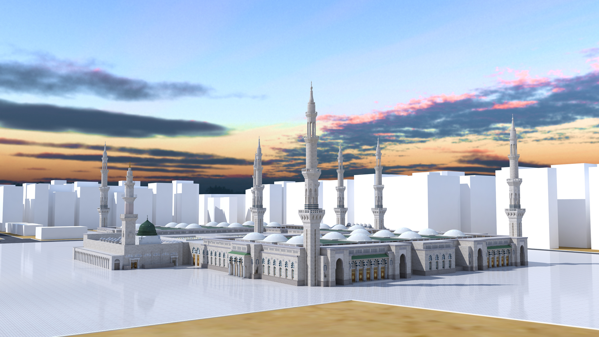 Al Madinah Al Munawara - Al-Masjid Al-Nabawi - Urban 3D-Modell ...