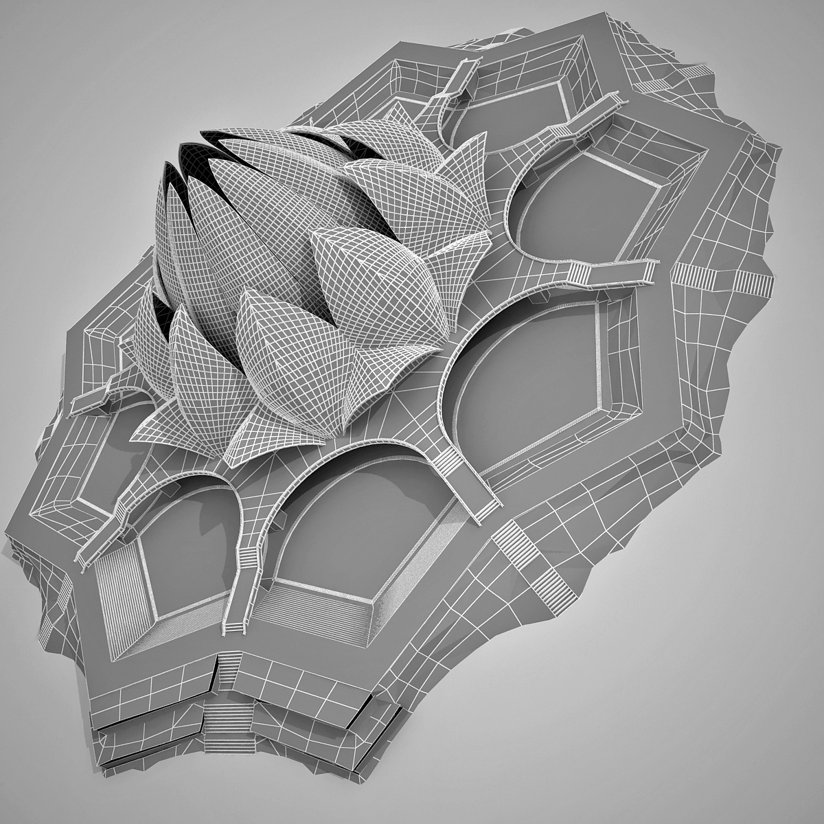 realistic temple 3d max