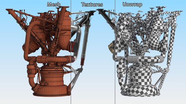 液体火箭发动机3D模型 - TurboSquid 2291269