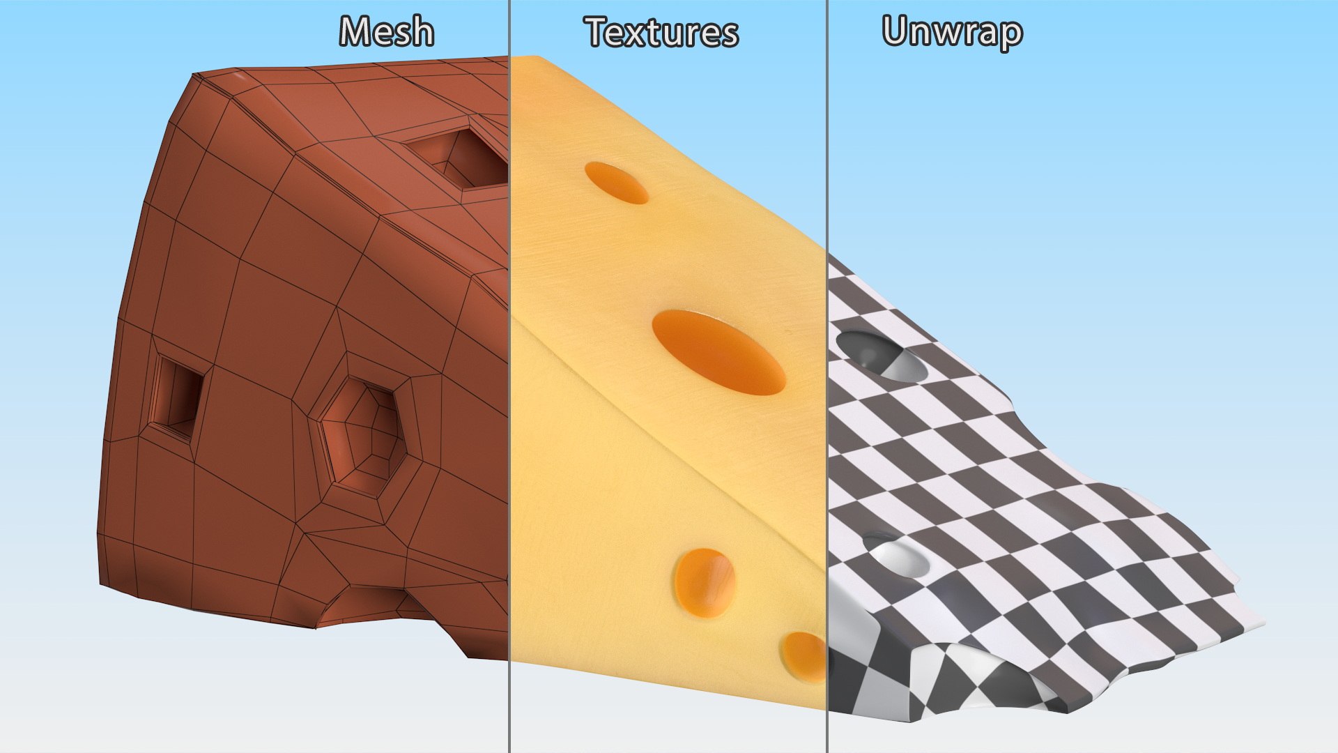 Swiss Cheese Wedge 3D - TurboSquid 2219839
