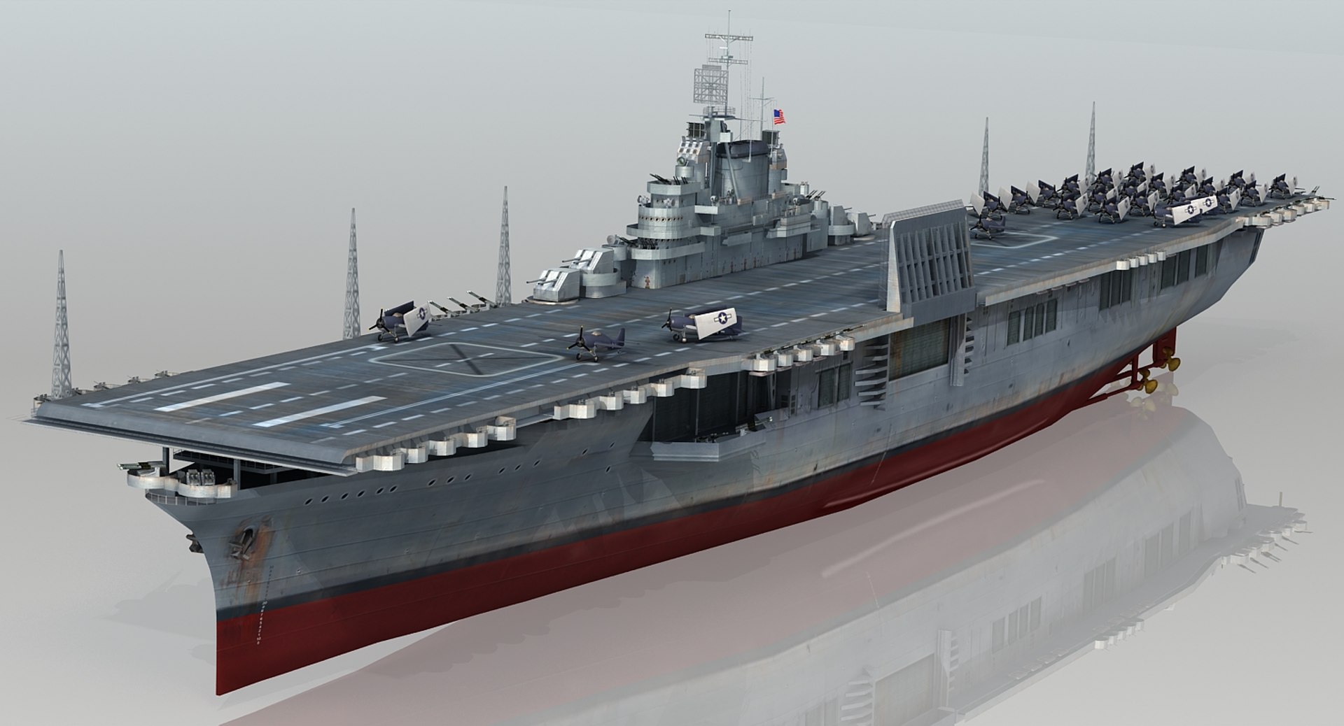 3D Model Uss Intrepid Cv-11 1943 - TurboSquid 1412375