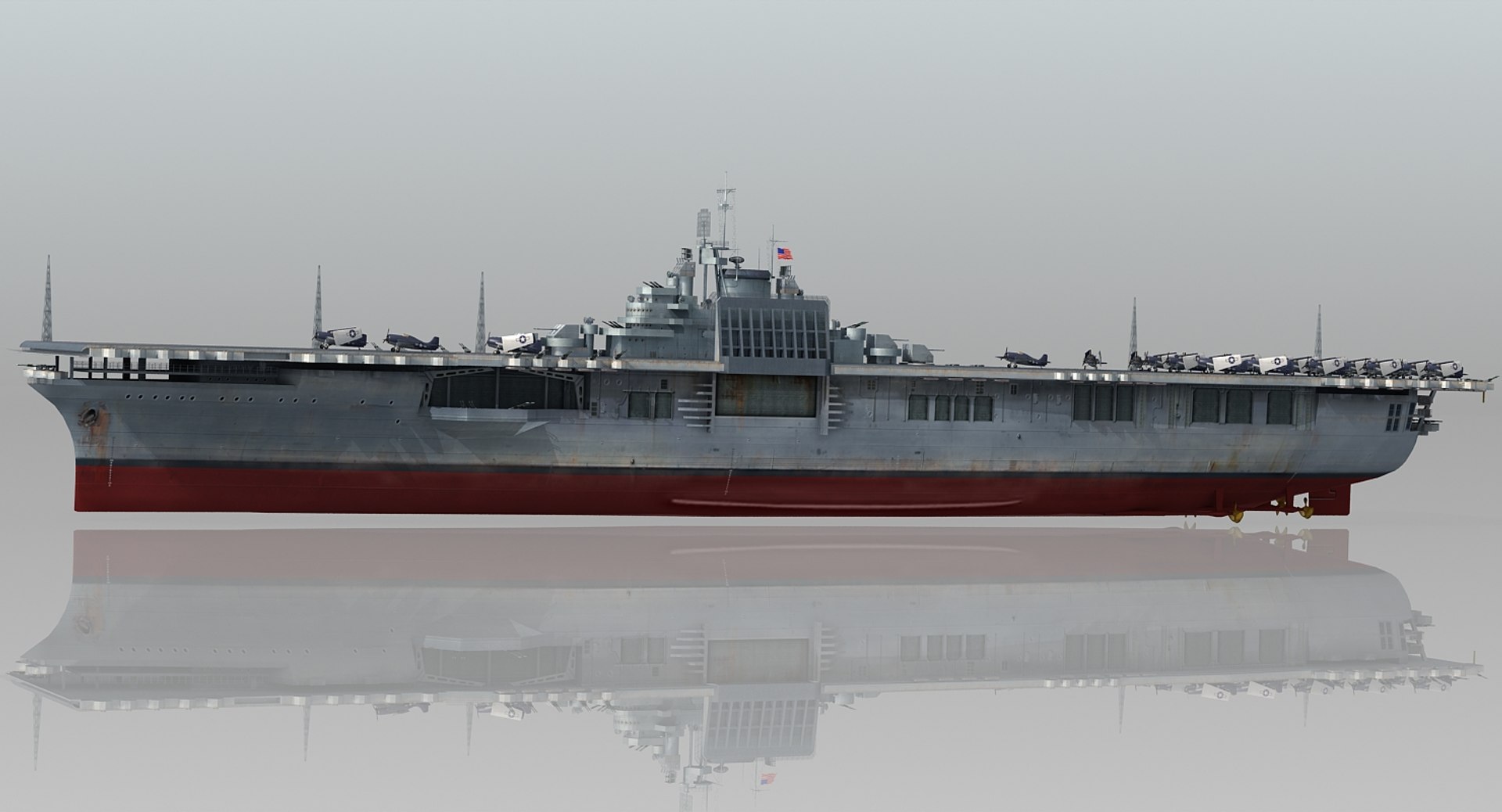 3D model uss intrepid cv-11 1943 - TurboSquid 1412375