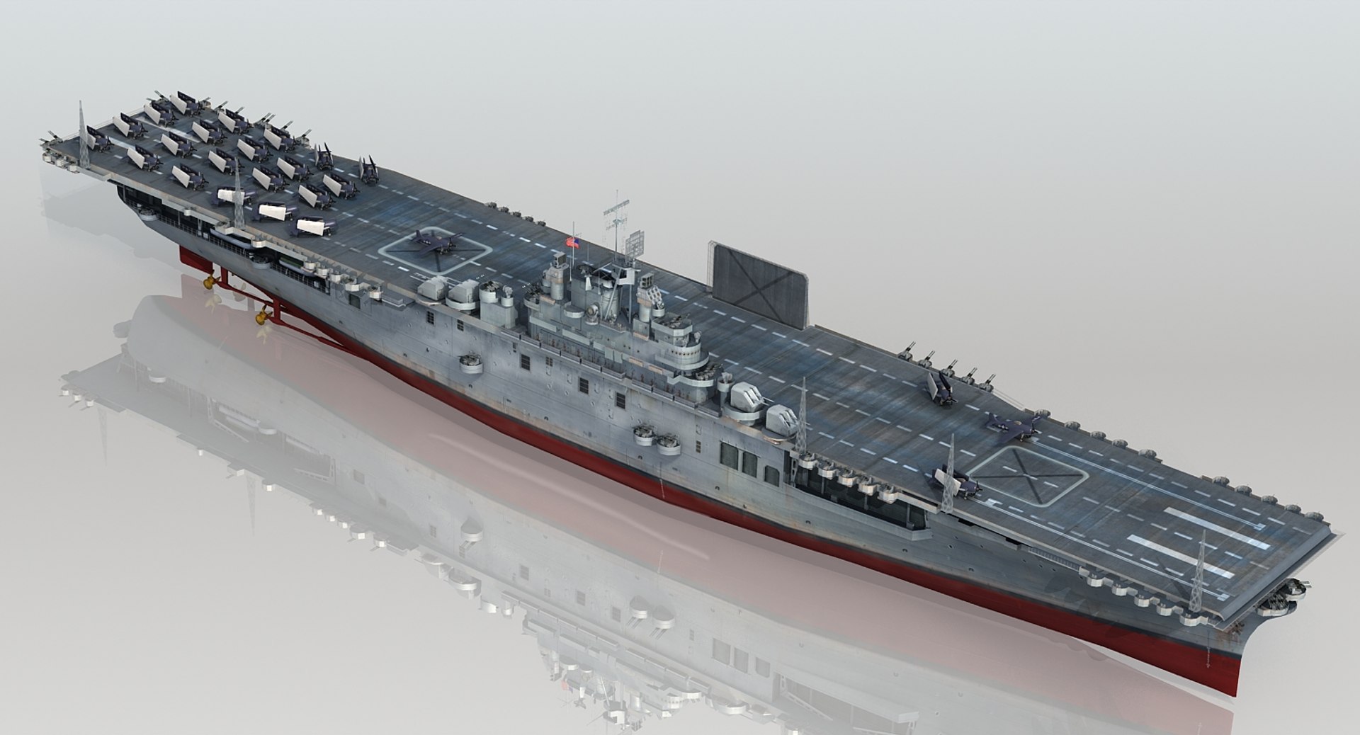 3D model uss intrepid cv-11 1943 - TurboSquid 1412375