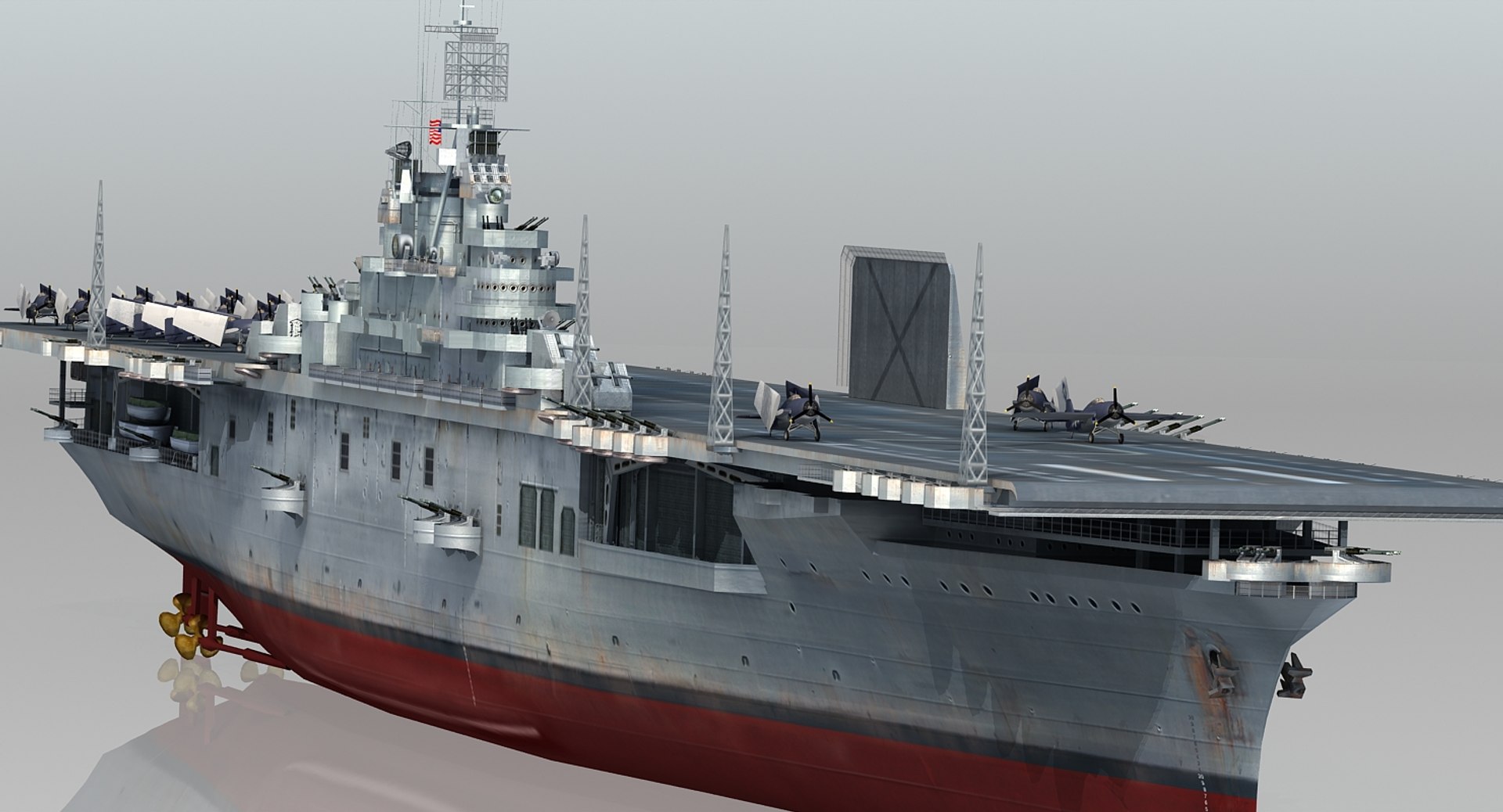 3D model uss intrepid cv-11 1943 - TurboSquid 1412375