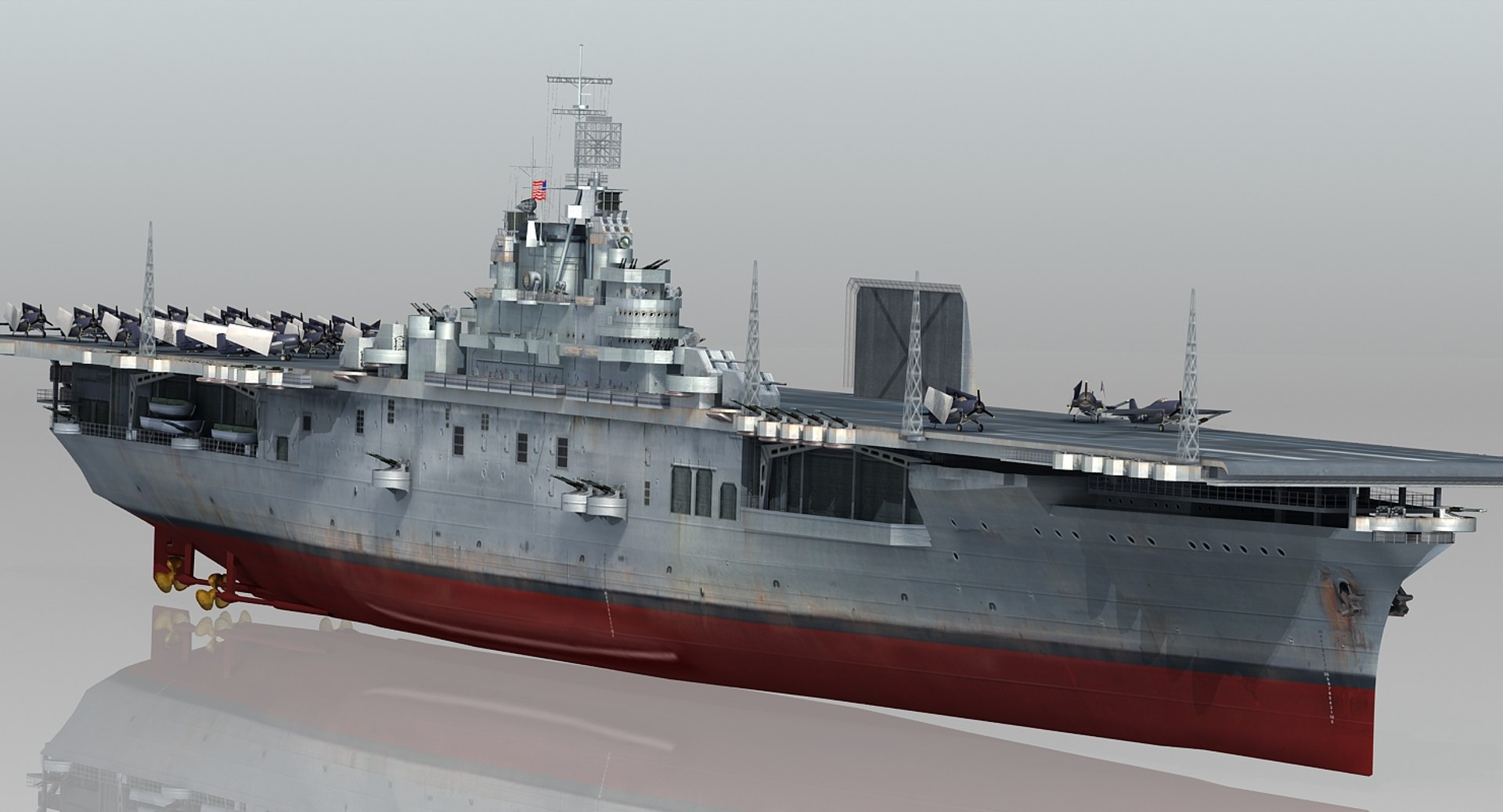 3D model uss intrepid cv-11 1943 - TurboSquid 1412375