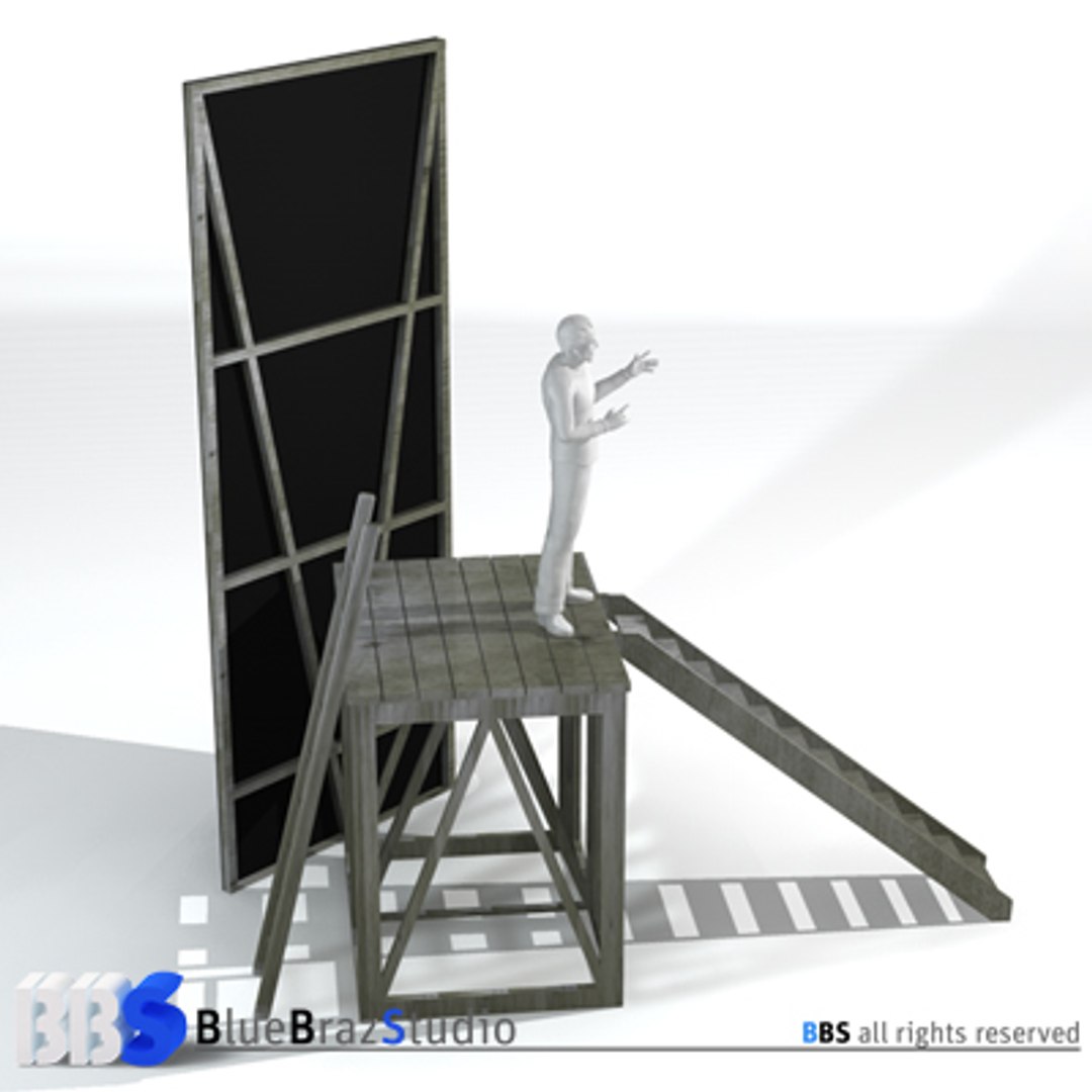 Theatre Ladders Scene 3d Model